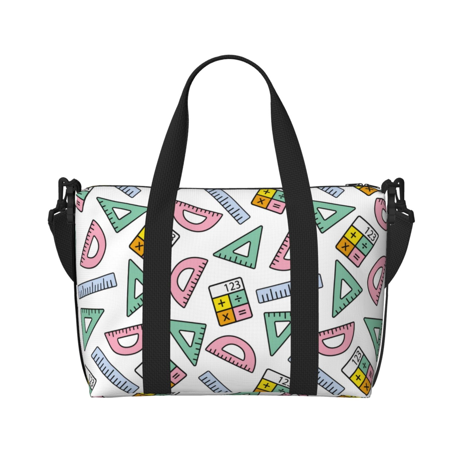 Travel Duffle Bag Math ruler Print colorful Travel Tote Bags Carry on ...