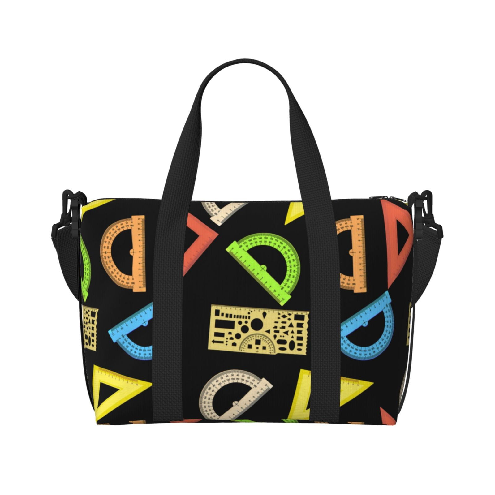 Travel Duffle Bag - Math ruler colorful Print Weekender Bags for Women ...