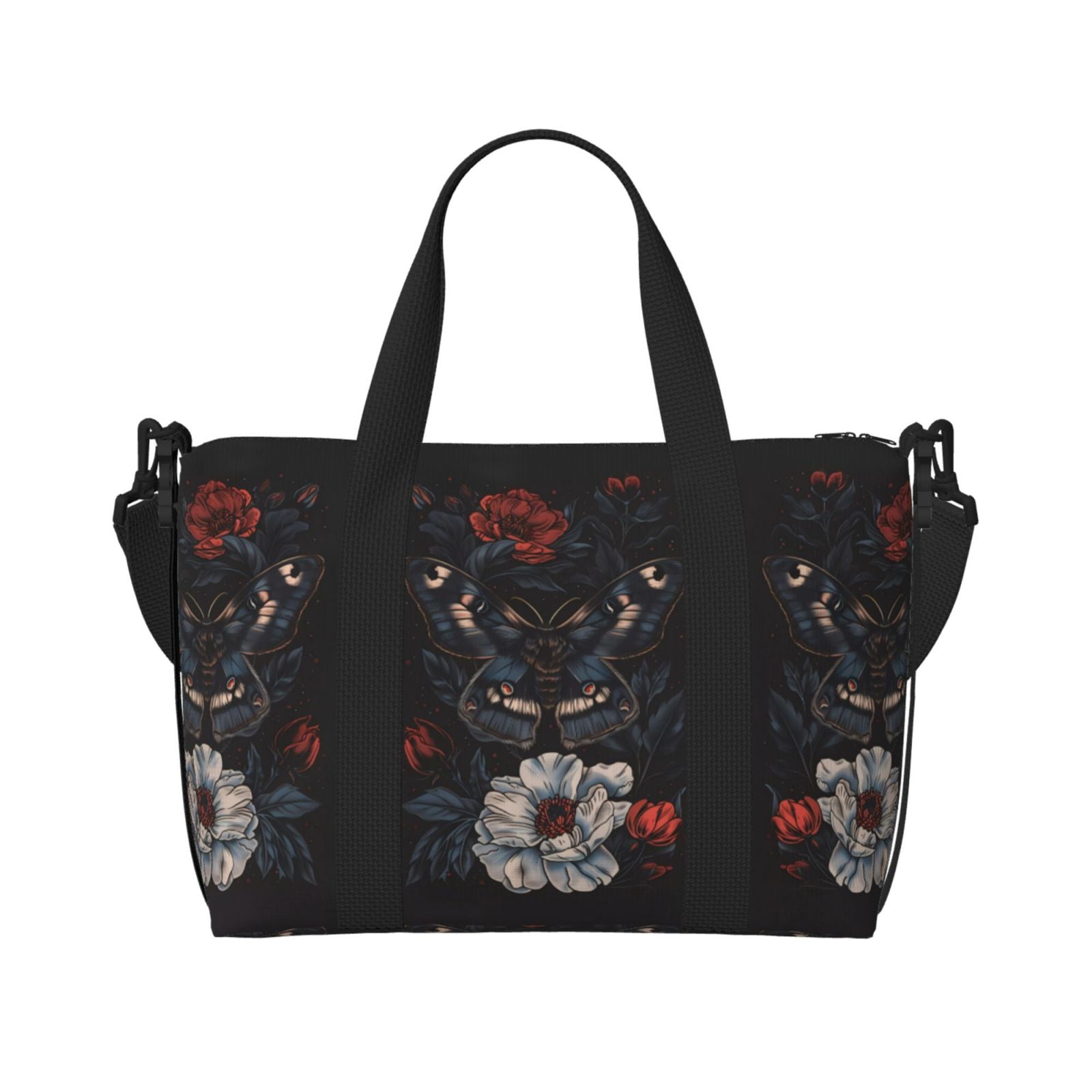 Travel Duffle Bag Midnight Butterfly Floral Dream Travel Tote Bags Carry on Luggage Waterproof ...