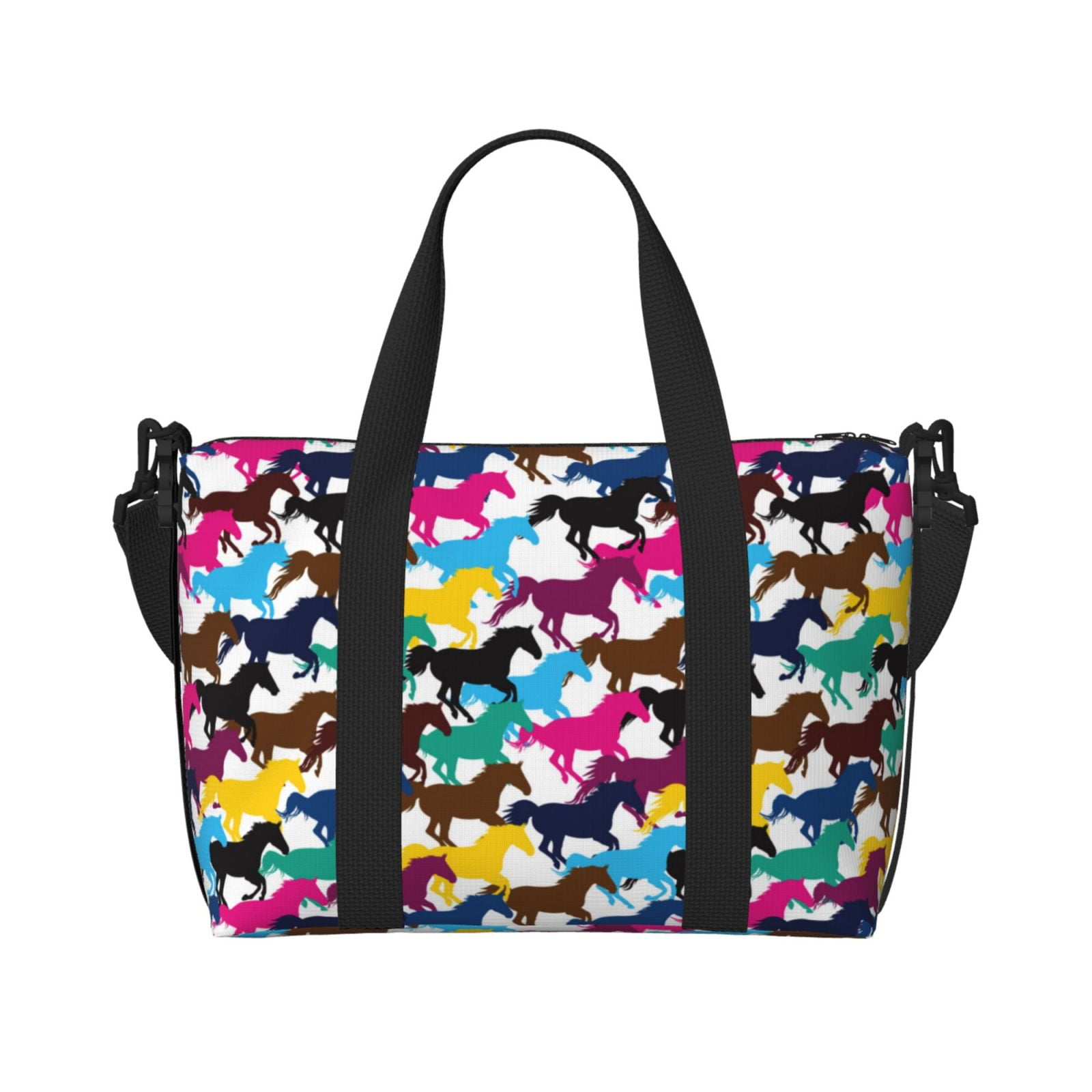 Travel Duffle Bag - Minimalist Colorful Horse Weekender Bags for Women ...