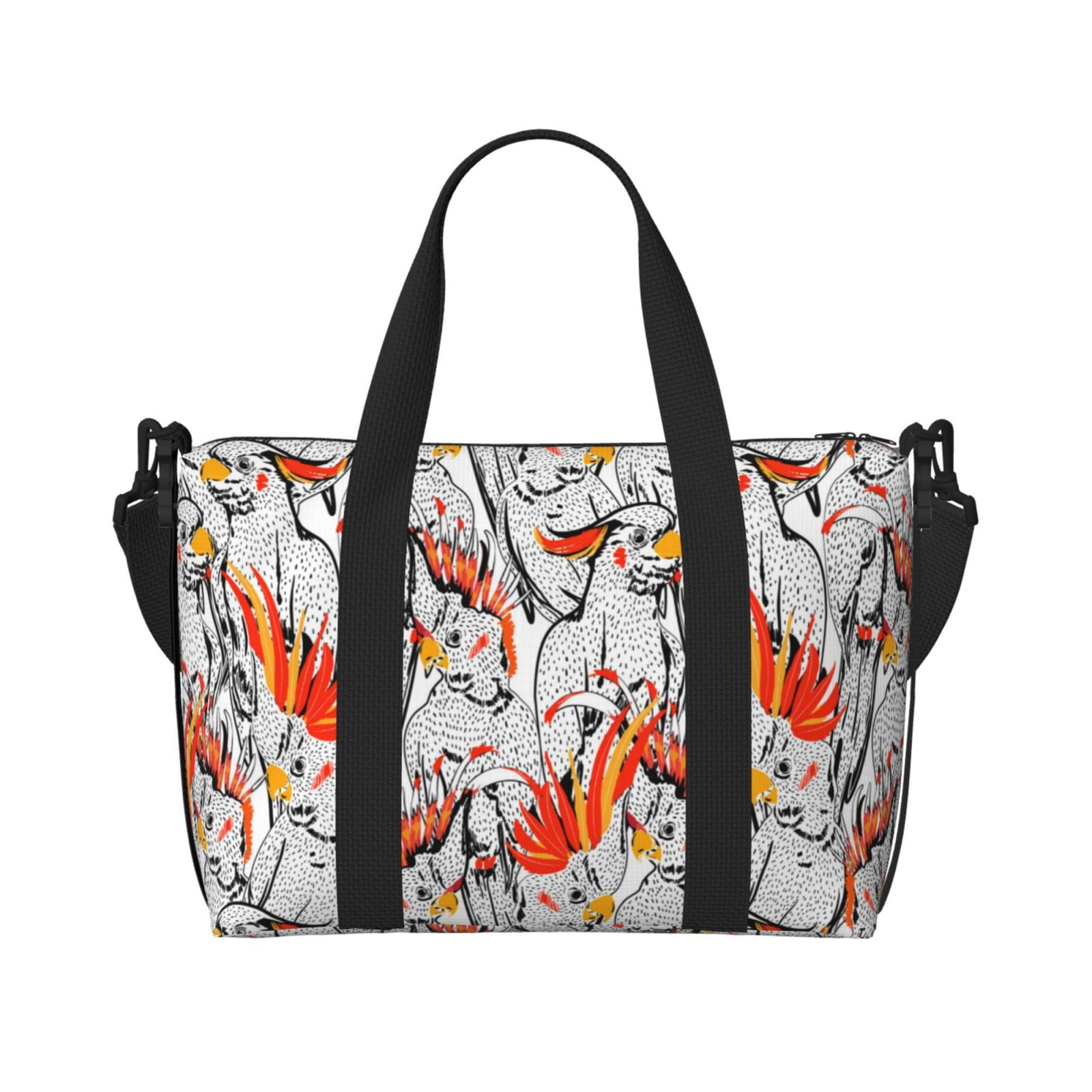 Travel Duffle Bag Minimalist Cute Cockatoo Orange Travel Tote Bags ...