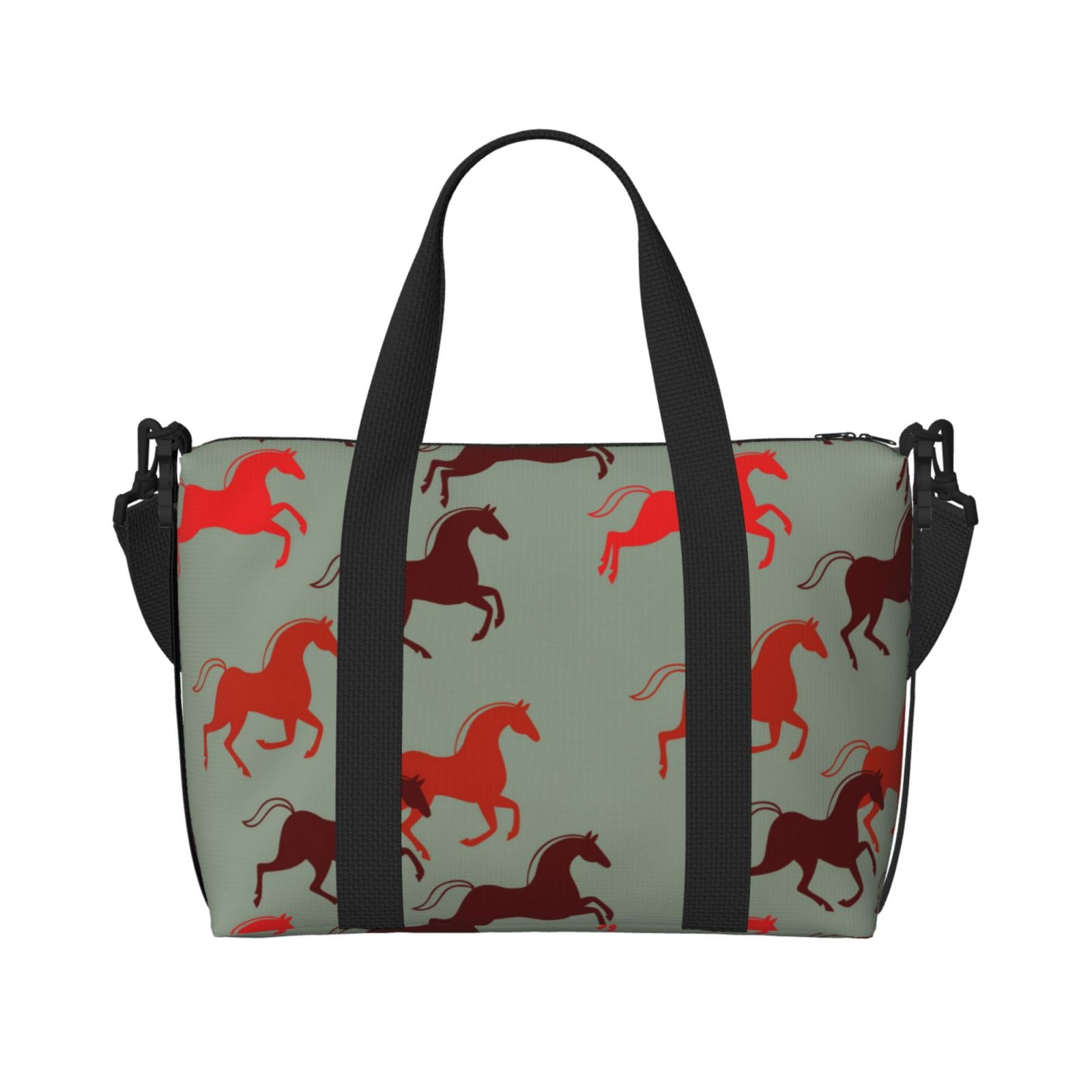 Travel Duffle Bag - Modern Minimalist Horse Red Weekender Bags for ...