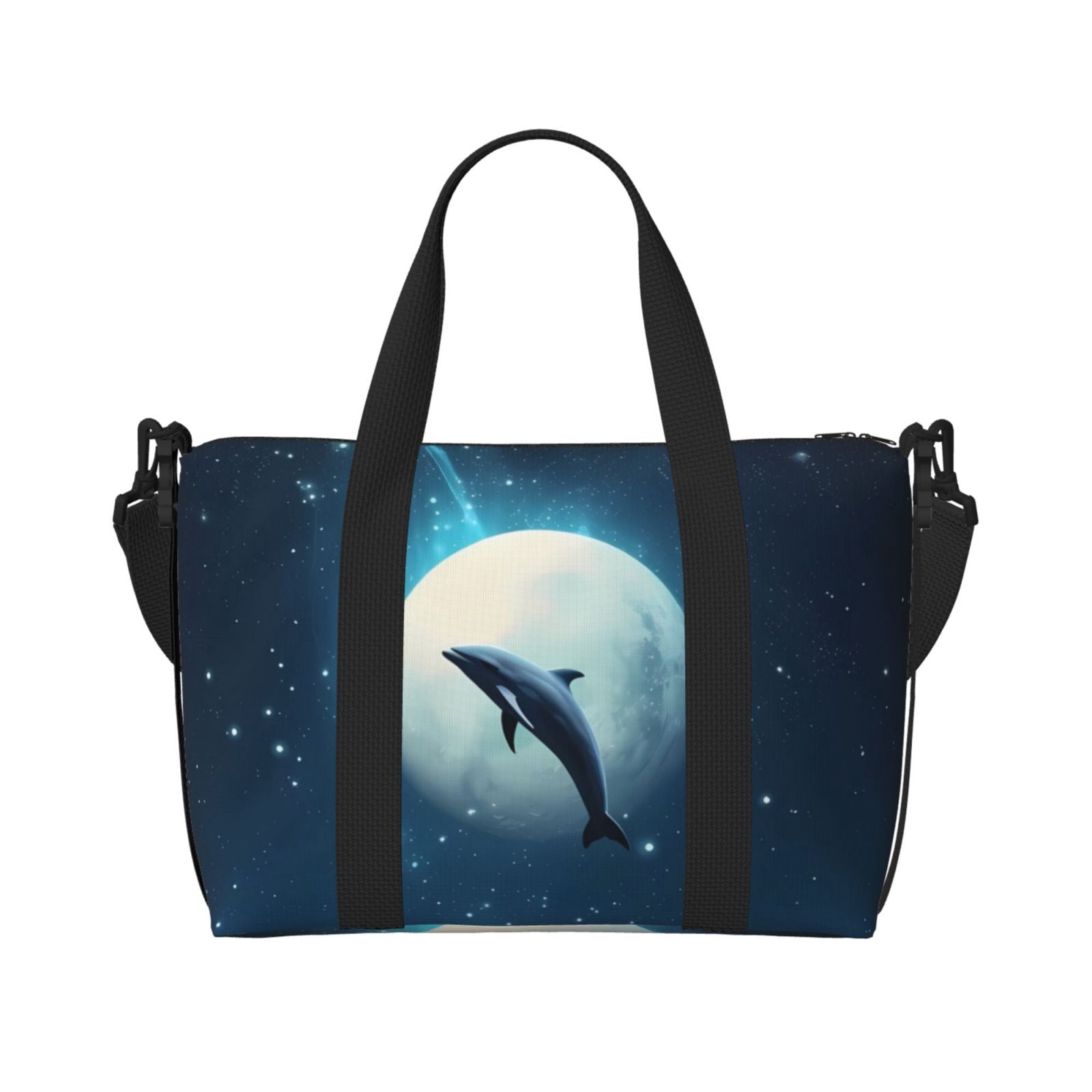 Travel Duffle Bag Night Sky Moon Dolphin Travel Tote Bags Carry on ...
