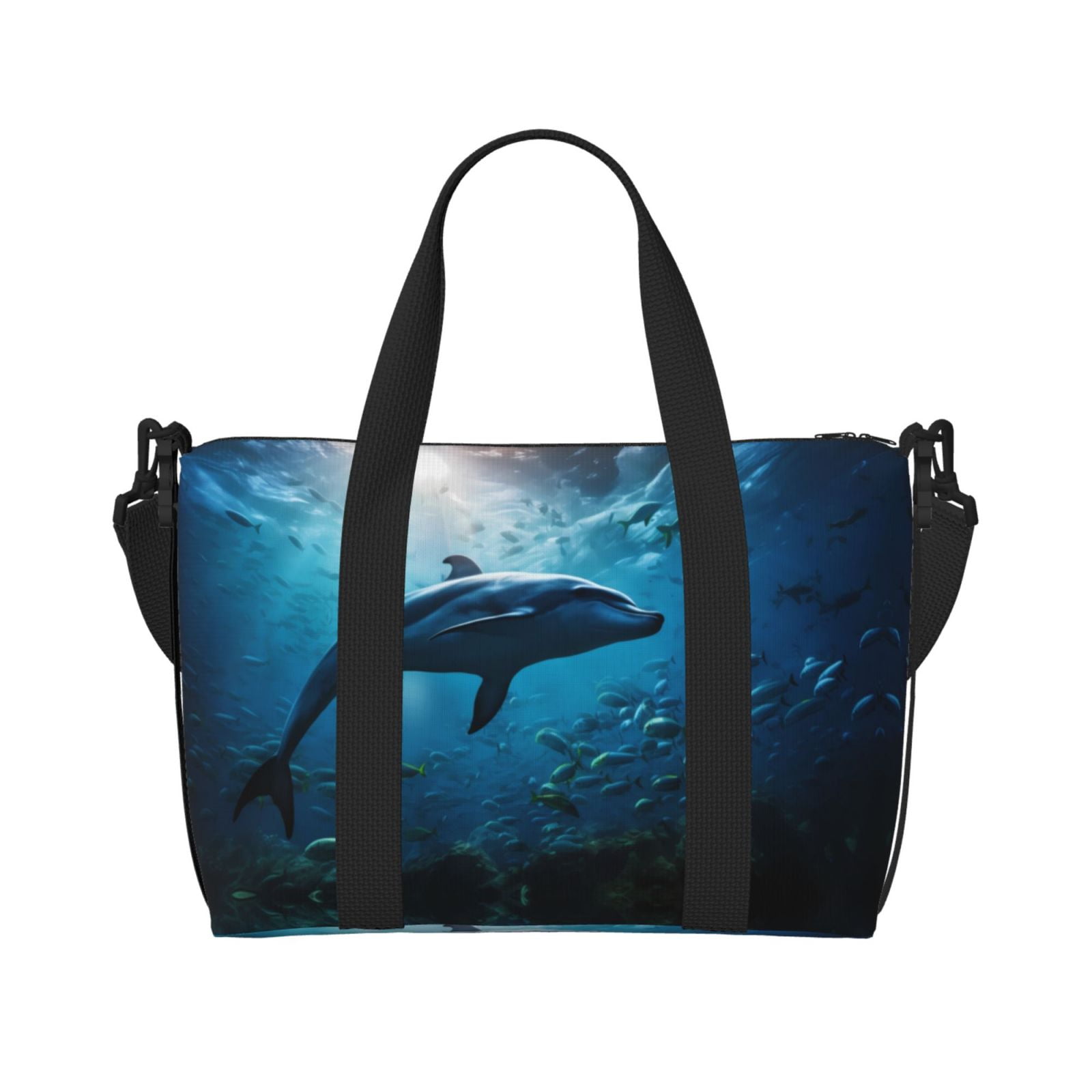 Travel Duffle Bag Ocean Dolphin Fish School Travel Tote Bags Carry on ...