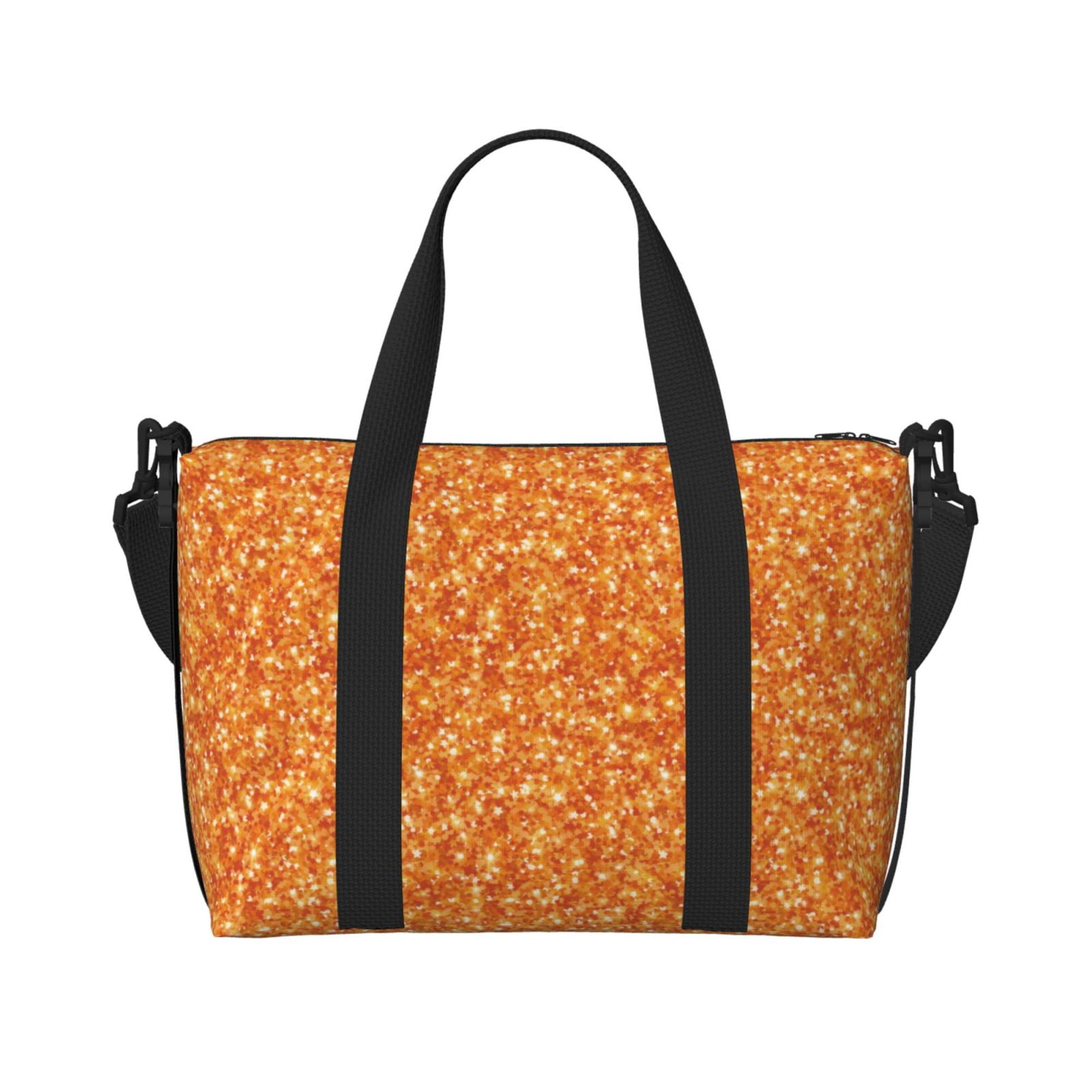 Travel Duffle Bag Orange Glitter lightning Travel Tote Bags Carry on ...