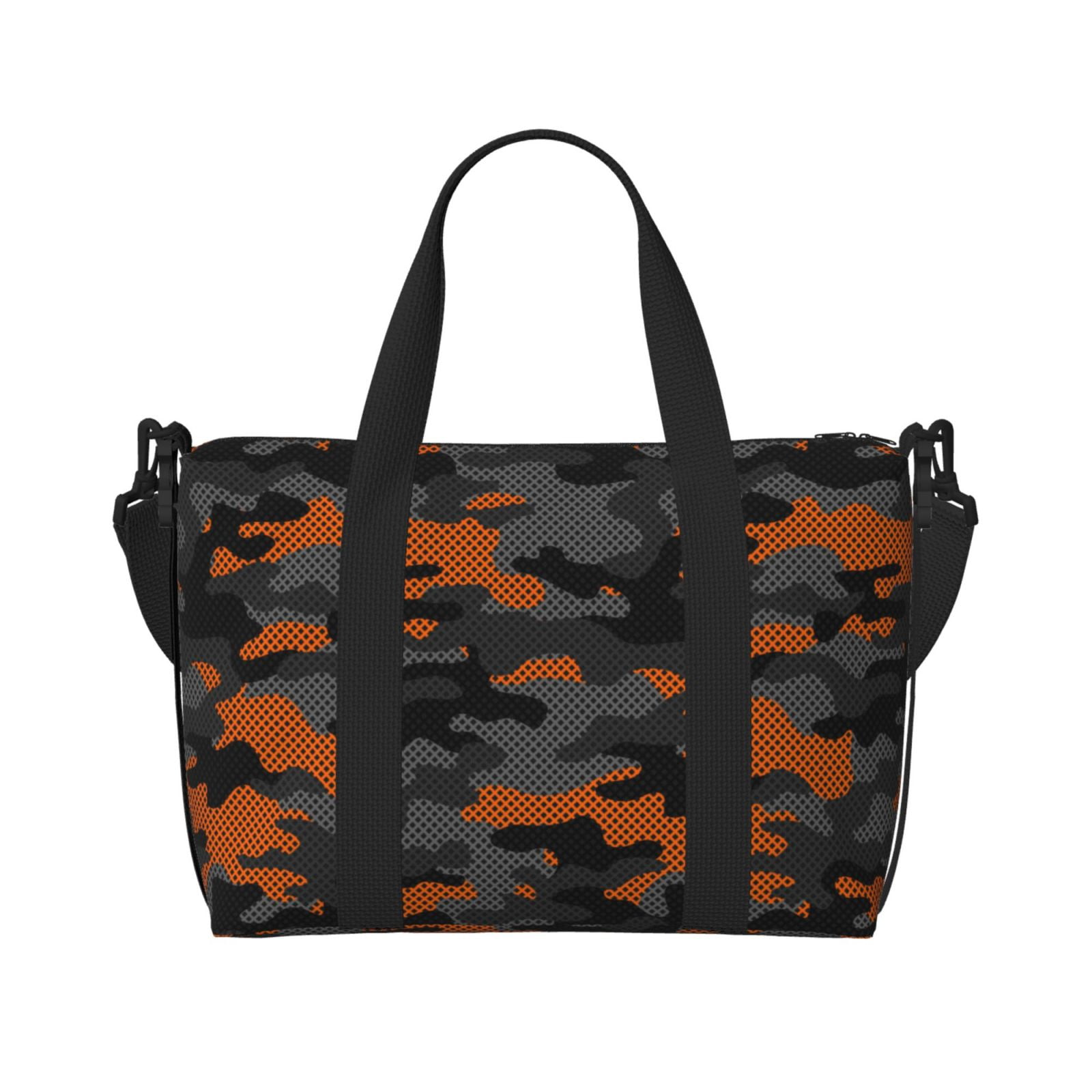 Travel Duffle Bag Orange Grey Camouflage Travel Tote Bags Carry on ...