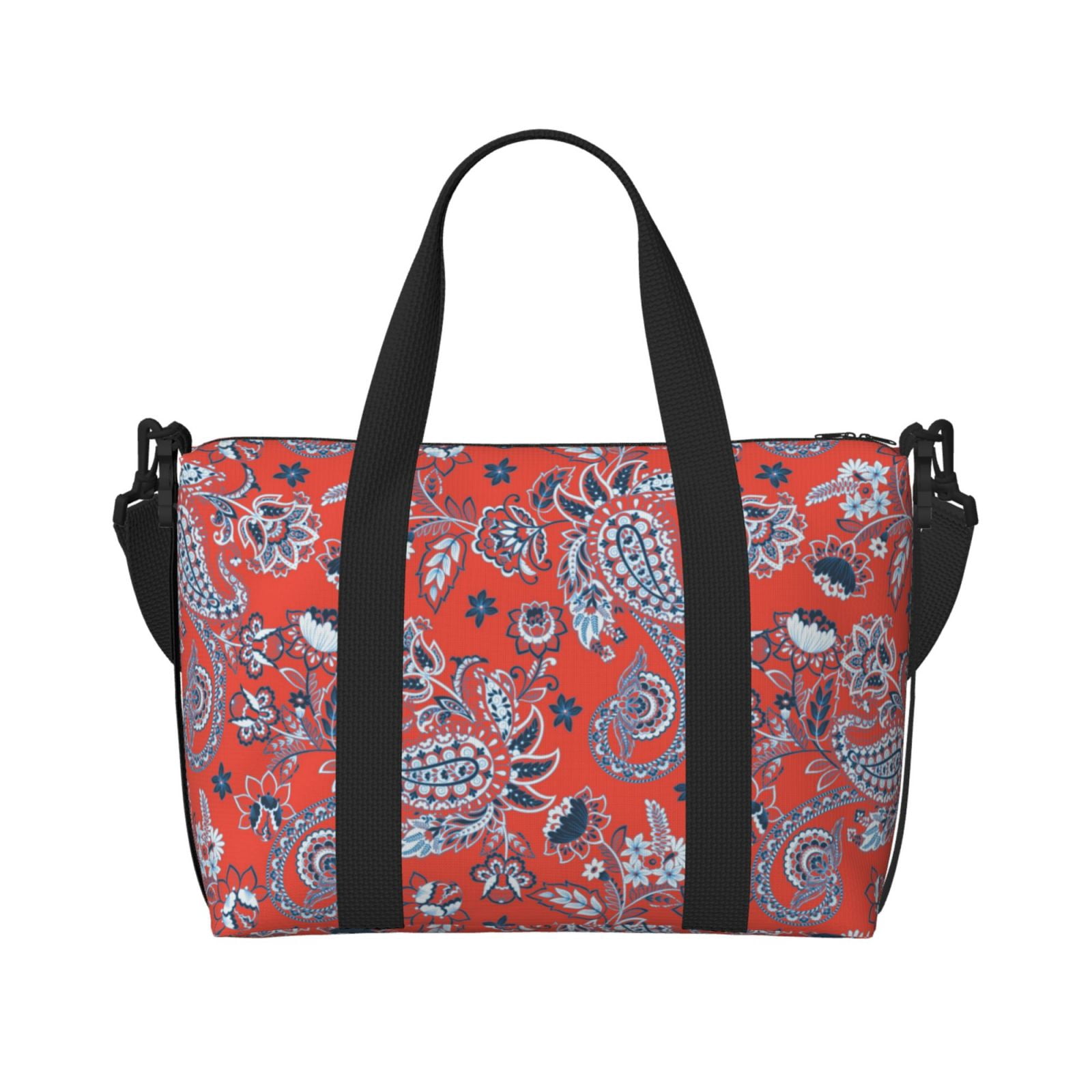Travel Duffle Bag - Paisley Red Weekender Bags for Women/Men with ...