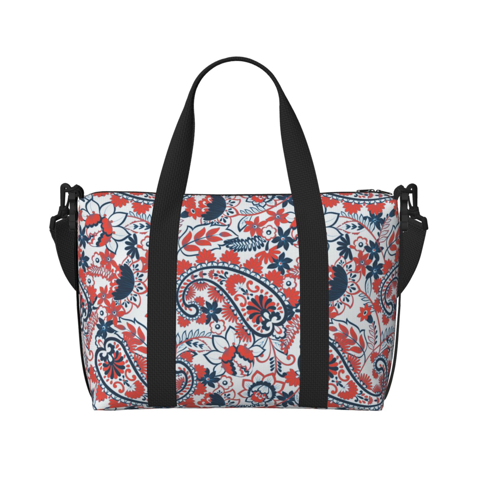 Travel Duffle Bag - Paisley design red Weekender Bags for Women/Men ...