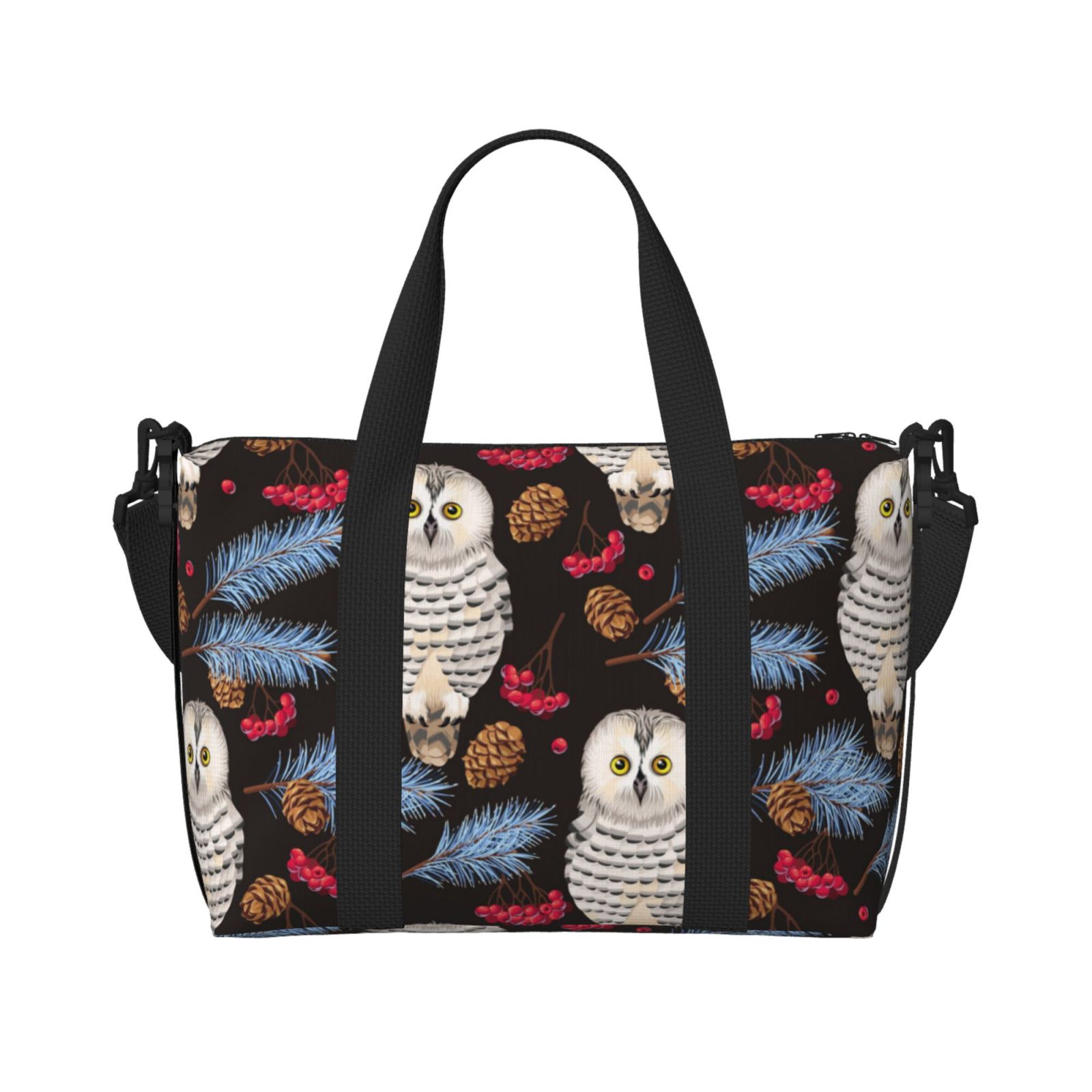 Travel Duffle Bag Pinecone Owl White Travel Tote Bags Carry on Luggage ...