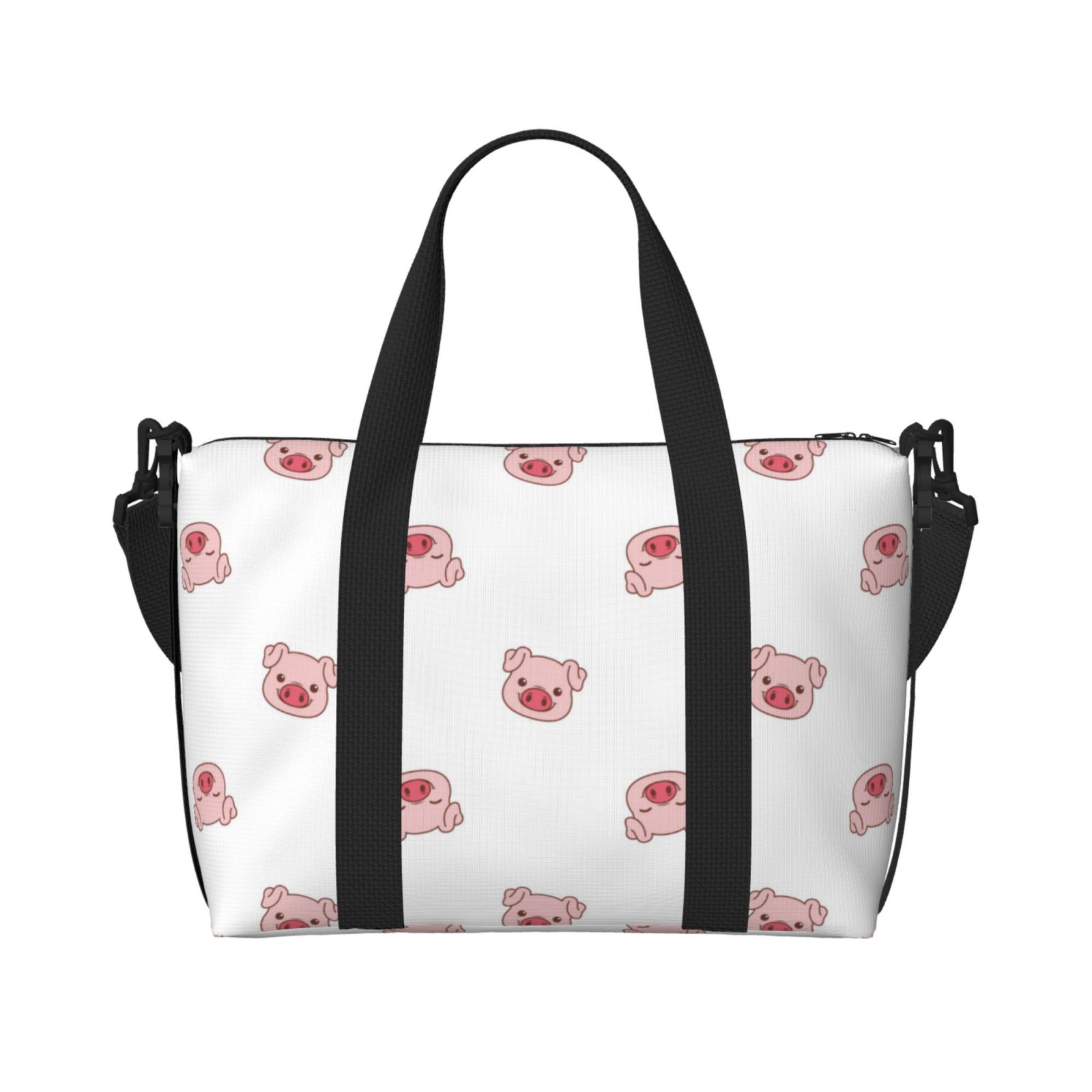 Travel Duffle Bag - Pink Cute Pig Face Weekender Bags for Women/Men ...