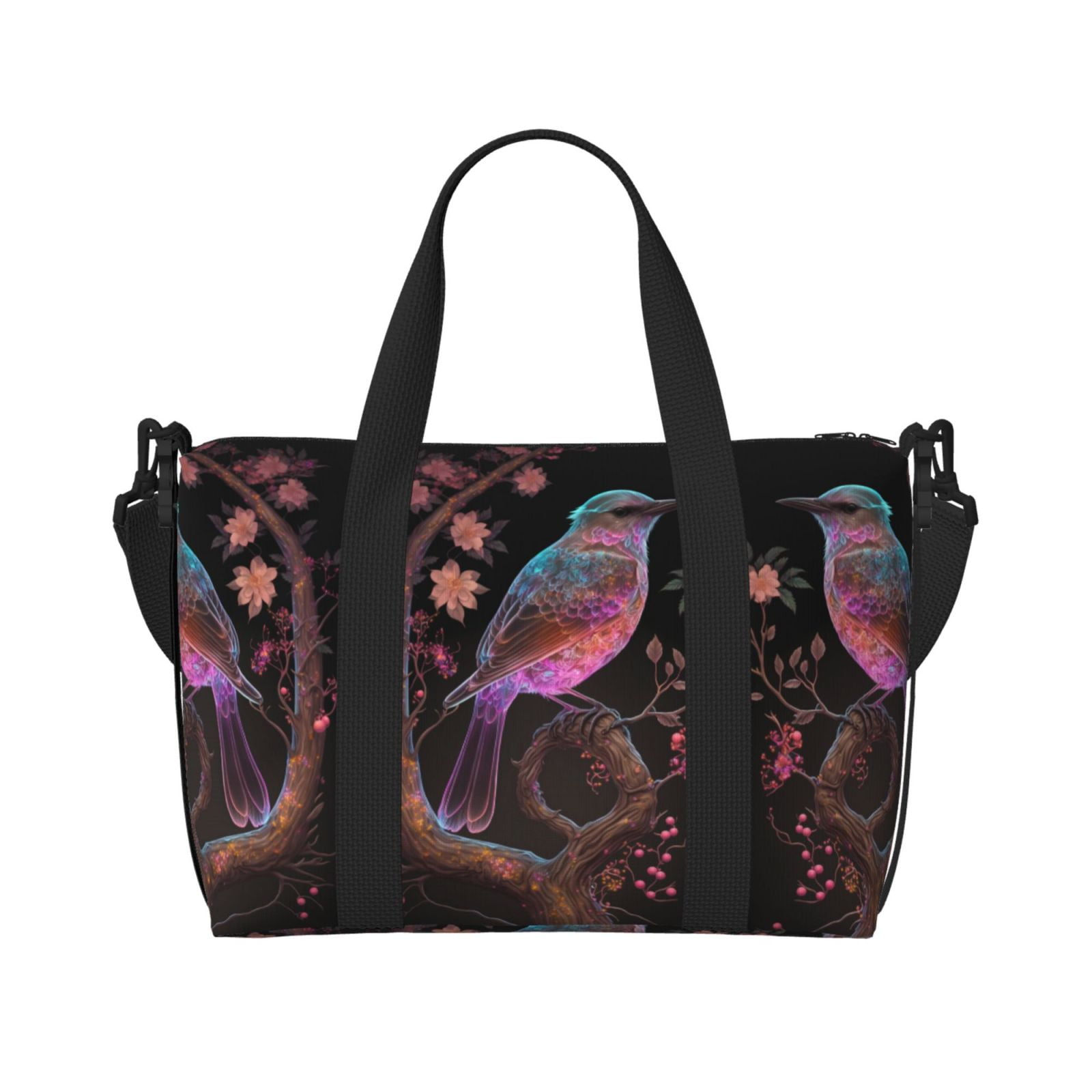 Travel Duffle Bag Pink Patterned Bird A Travel Tote Bags Carry on ...