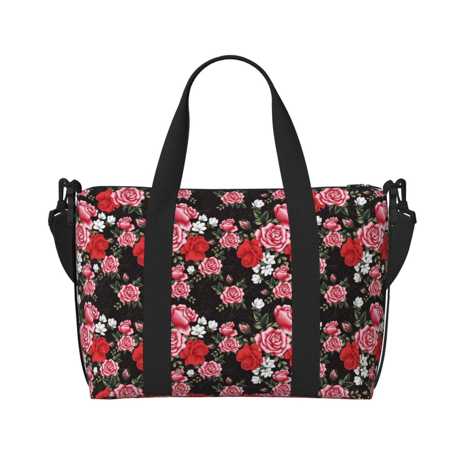 Travel Duffle Bag - Pink Red Rose Flowers Weekender Bags for Women/Men ...