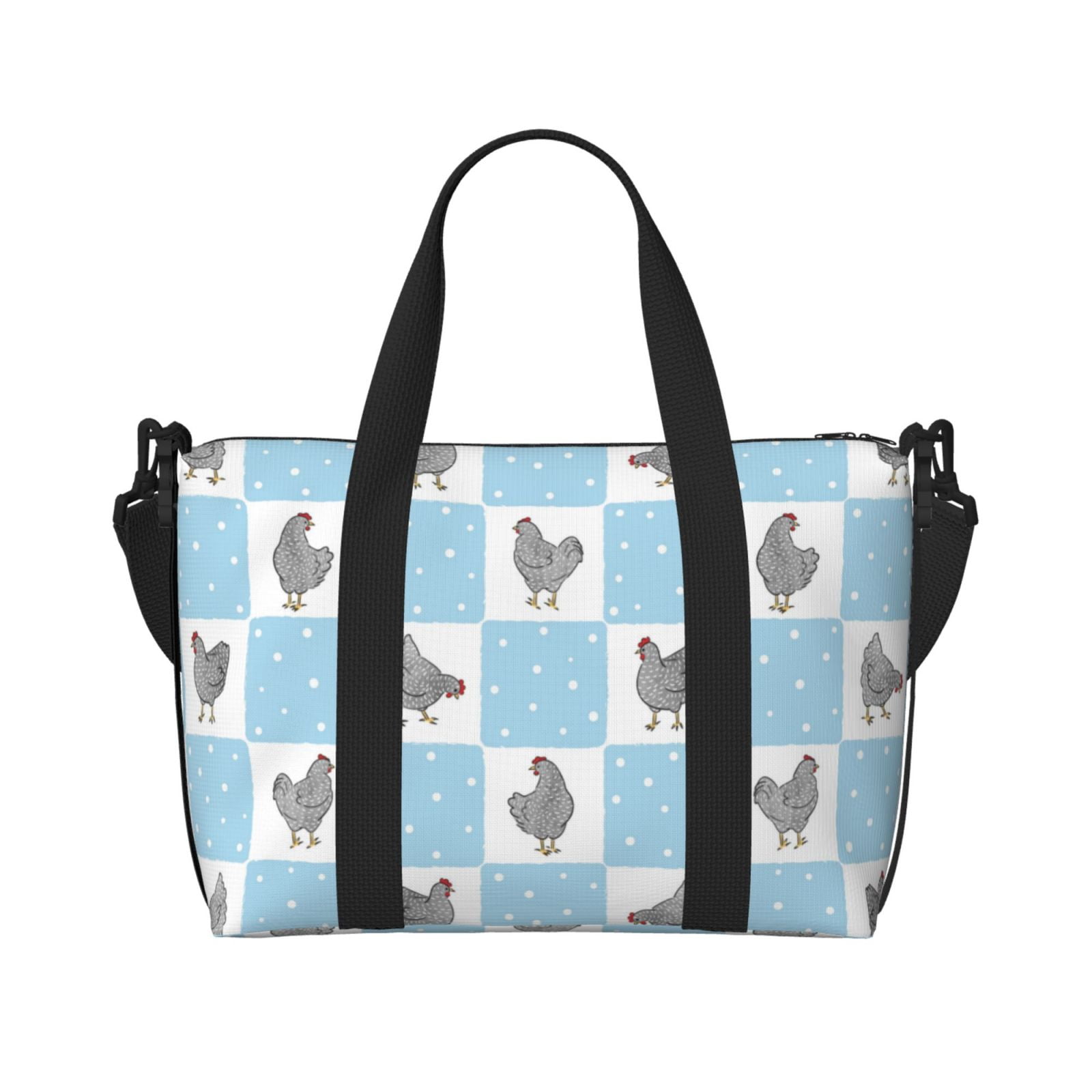 Travel Duffle Bag Plaid Cartoon Cute Chicken Travel Tote Bags Carry on ...