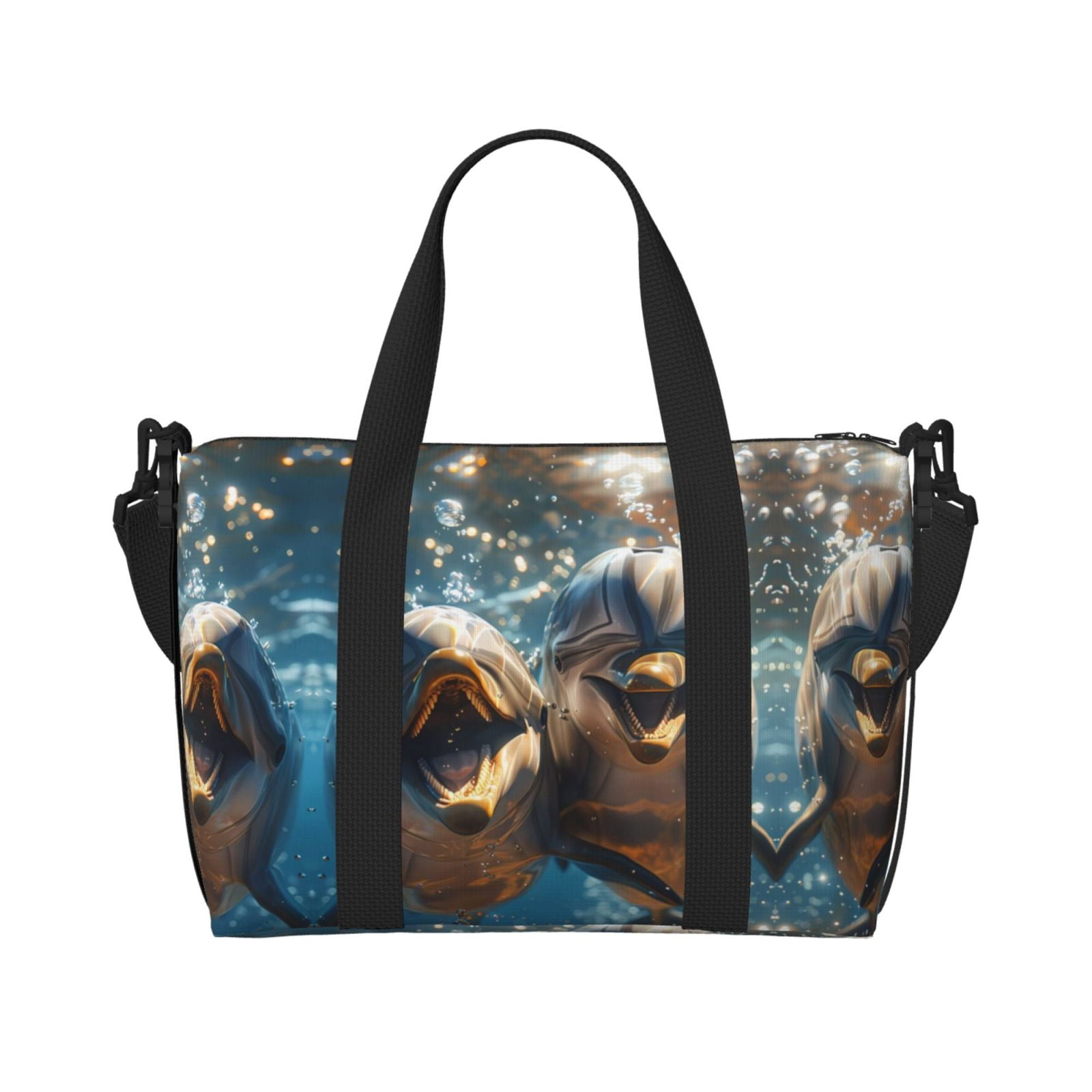 Travel Duffle Bag - Playful Dolphins Underwater Weekender Bags for ...