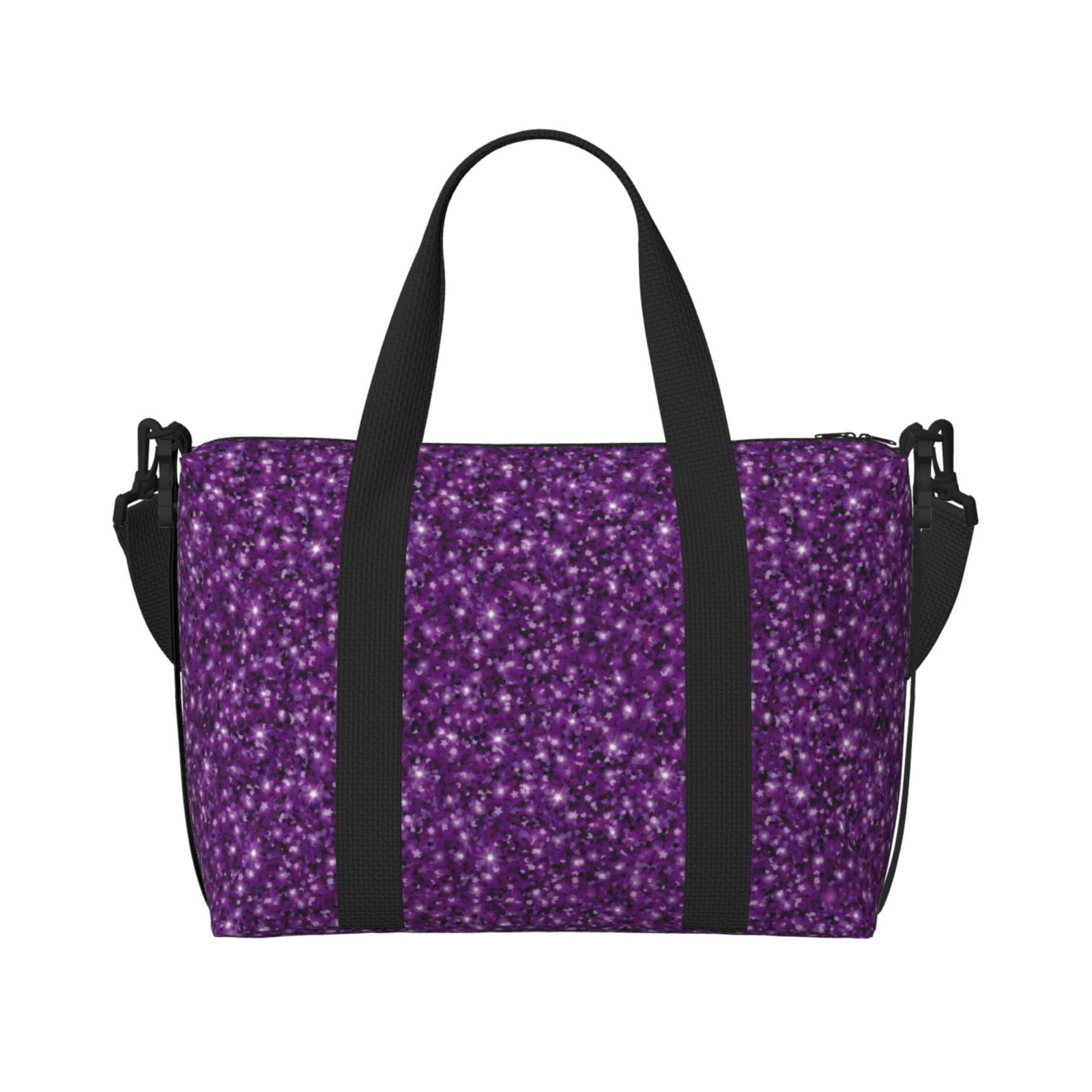 Travel Duffle Bag Purple Glitter Lightning Travel Tote Bags Carry on ...