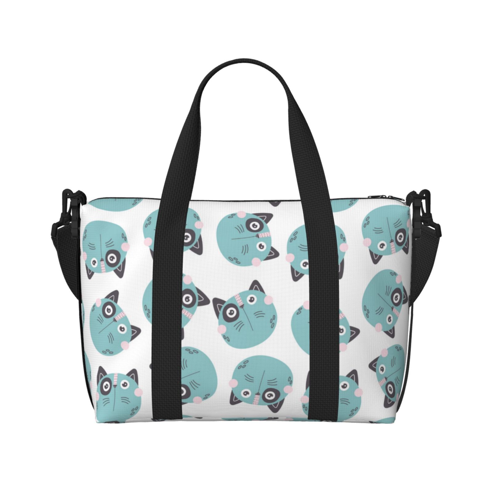 Travel Duffle Bag - Quirky Cartoon Cat Face Weekender Bags for Women ...