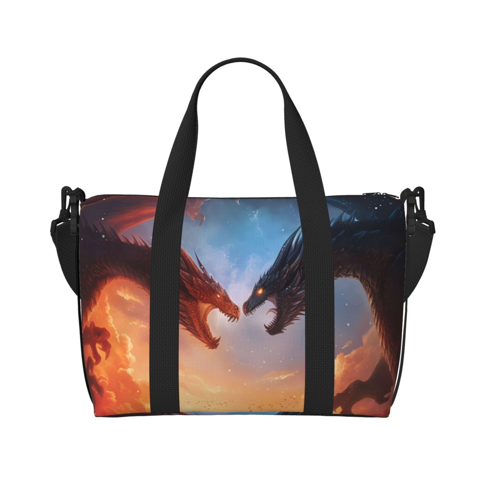 Travel Duffle Bag Red and Blue Fire Cloud Dragon Travel Tote Bags Carry ...