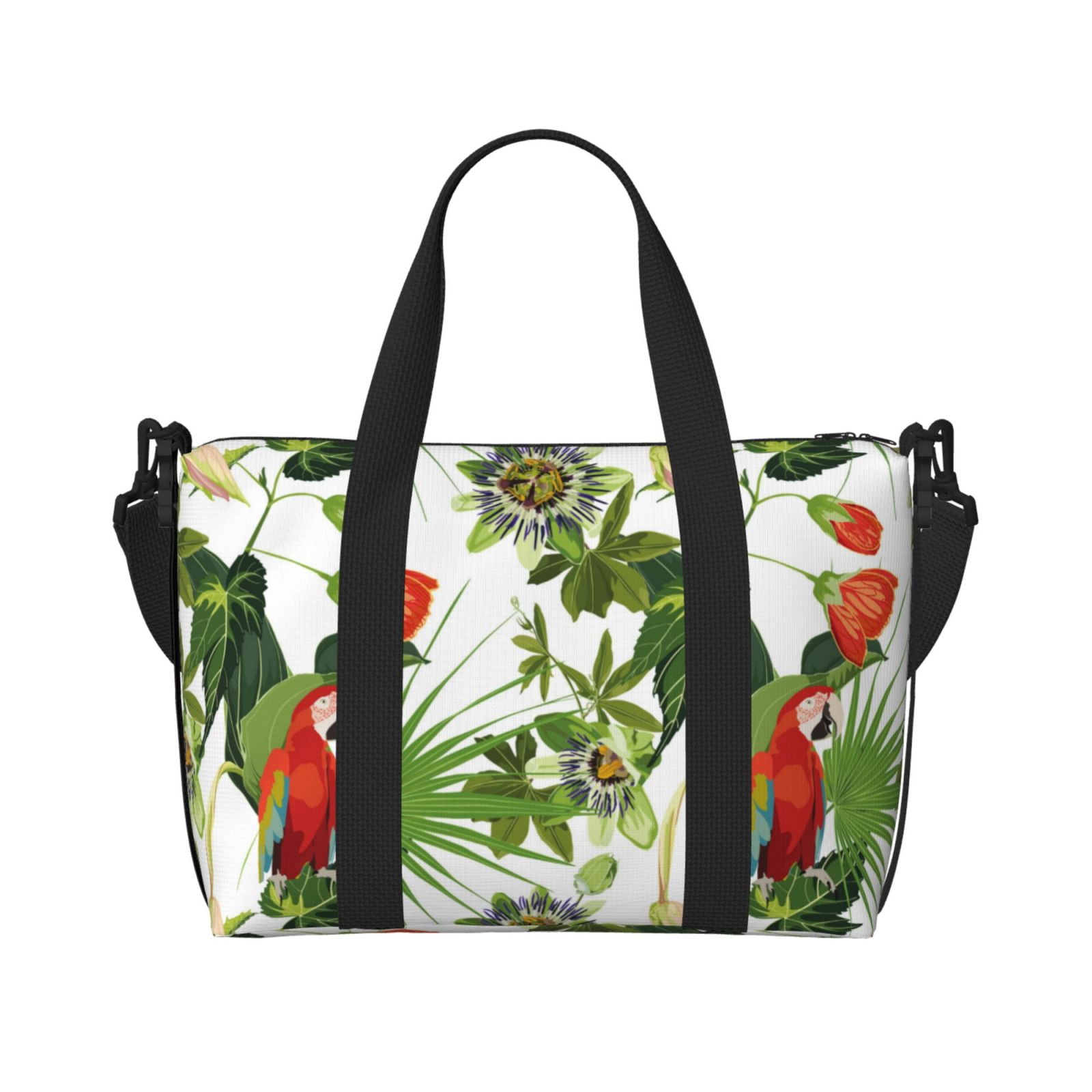 Travel Duffle Bag - Red Macaw Parrot Flower Plant Weekender Bags for ...