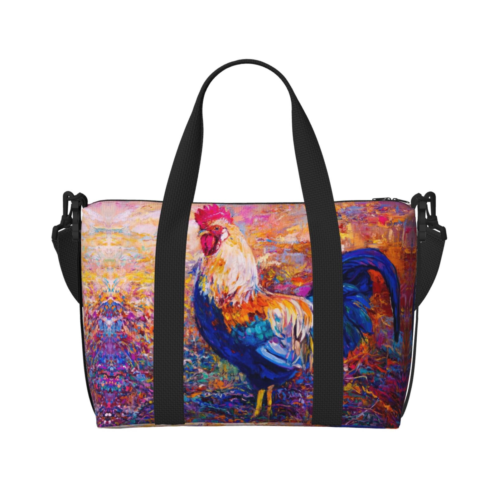 Travel Duffle Bag Rooster Oil Painting Travel Tote Bags Carry on ...