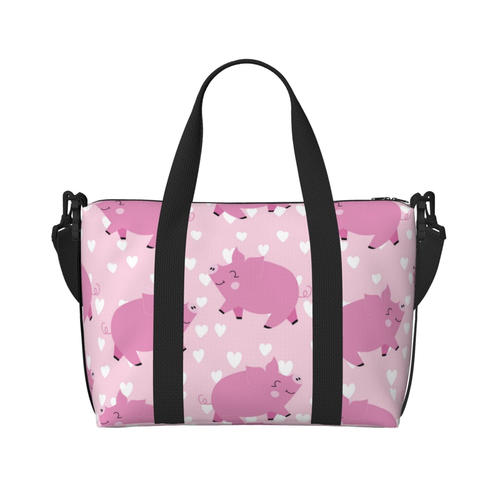 Travel Duffle Bag Rose Pink Cute Pig Love Travel Tote Bags Carry on ...