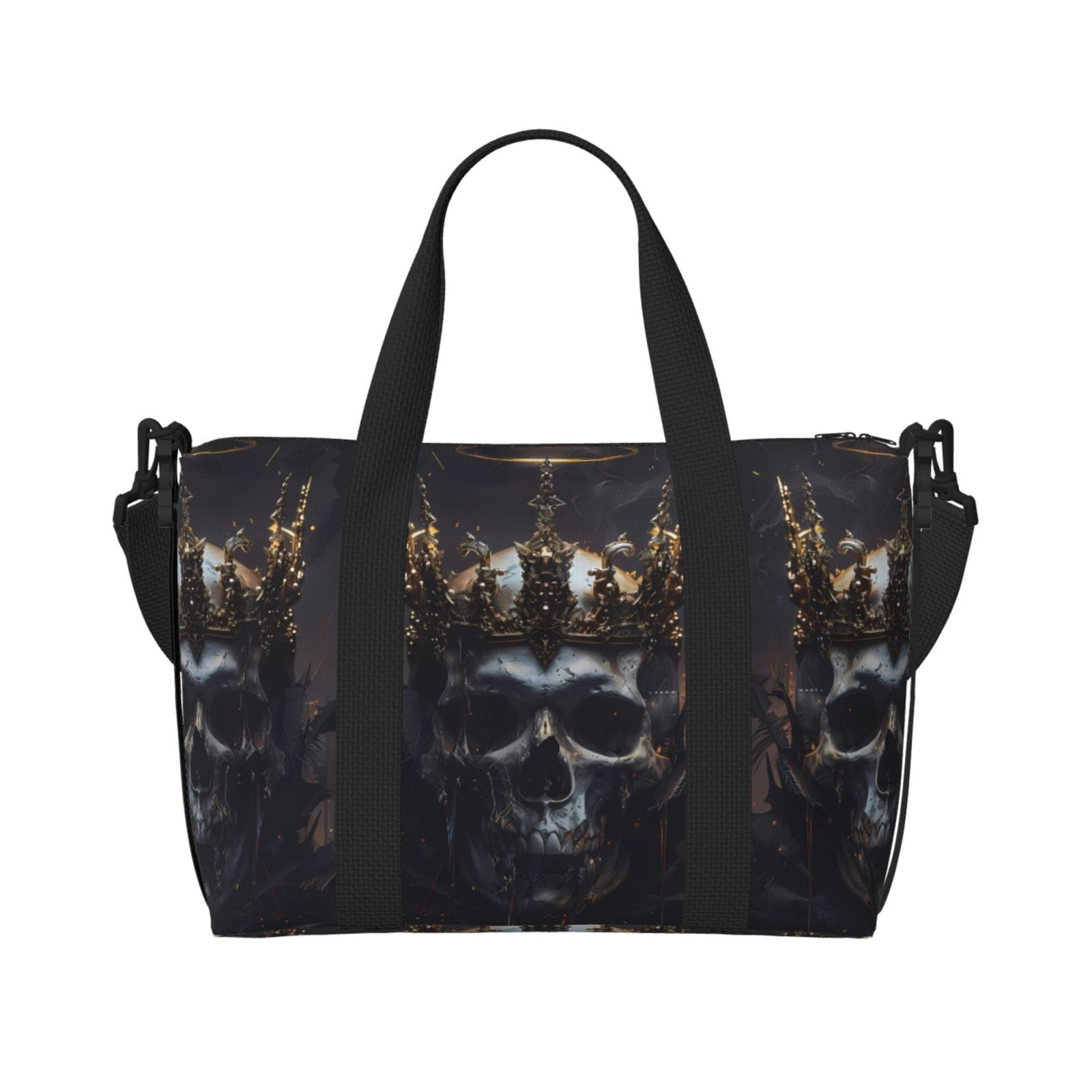 Travel Duffle Bag Royal Skull With Golden Crown Travel Tote Bags Carry ...