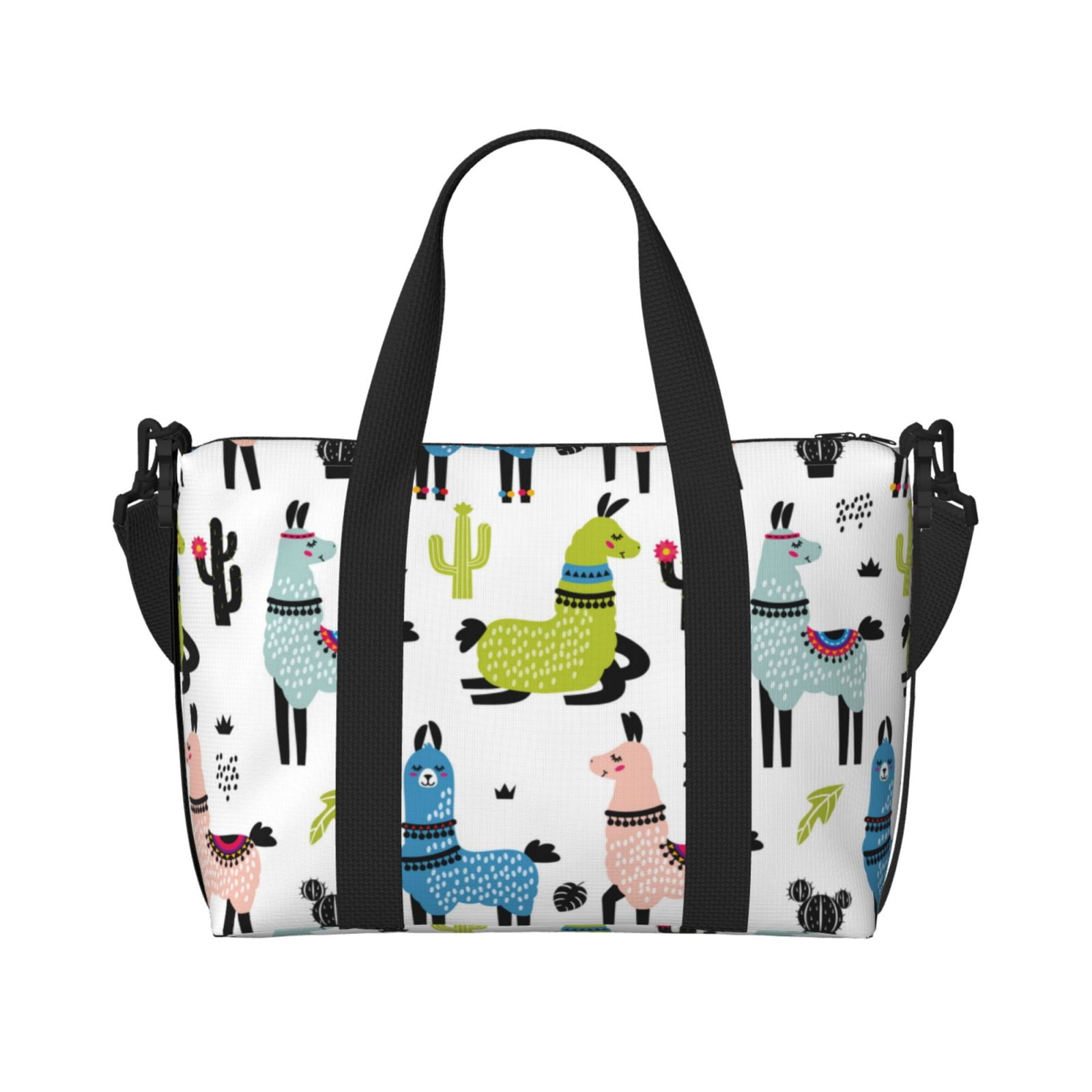 Travel Duffle Bag Rustic Funny Cute Alpaca Cactus Travel Tote Bags ...