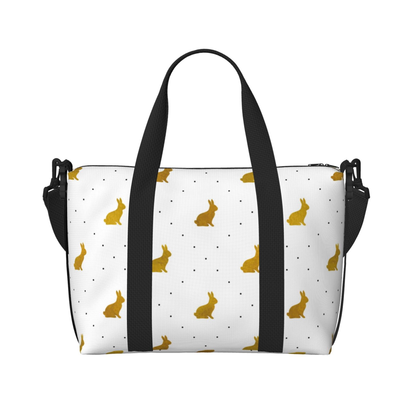 Travel Duffle Bag - Simple Cute Rabbit Golden Weekender Bags for Women ...