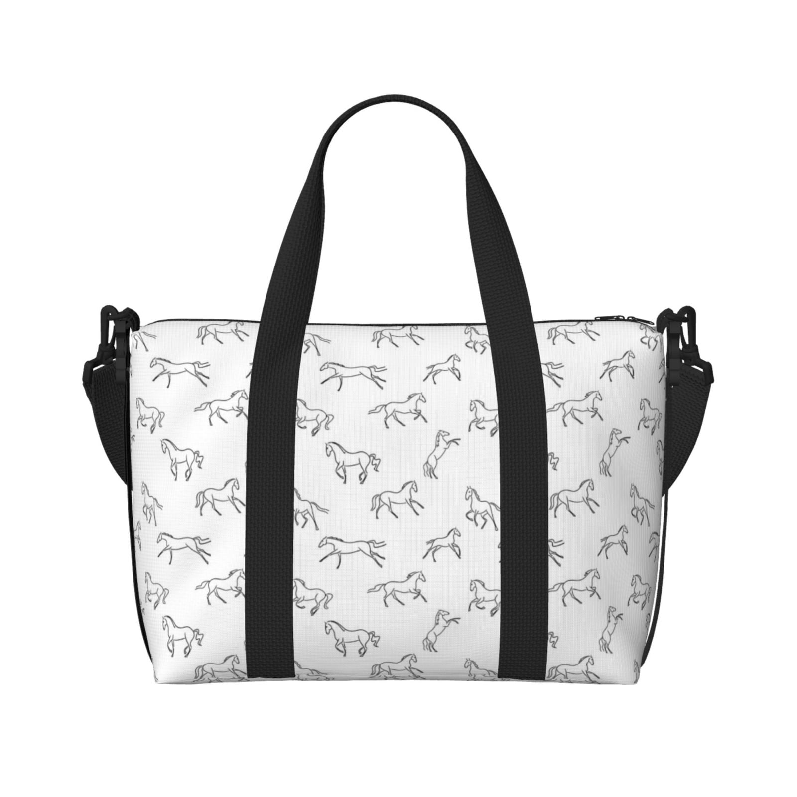 Travel Duffle Bag Simple Line Horse Travel Tote Bags Carry on Luggage ...
