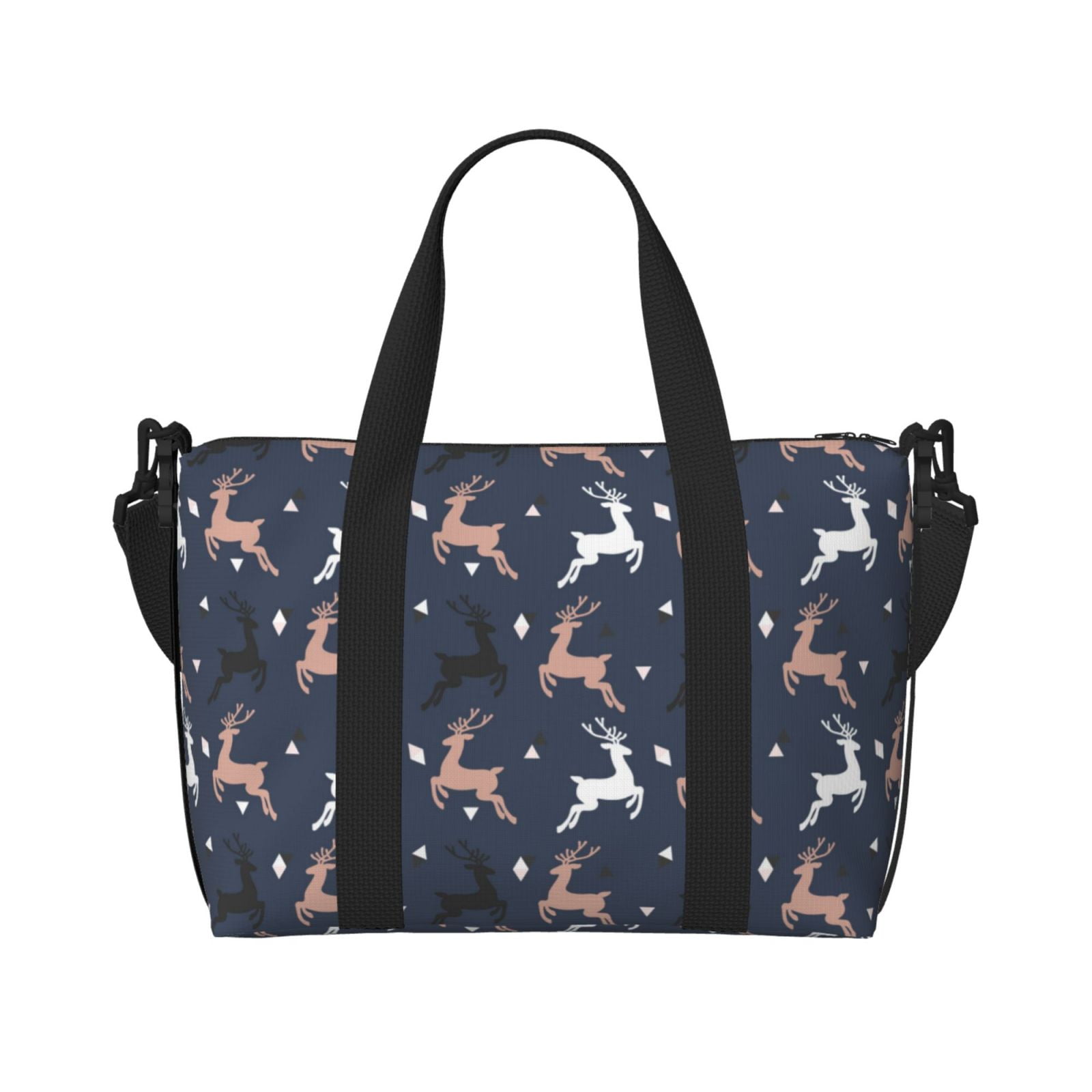 Travel Duffle Bag - Simple Running Deer Blue Weekender Bags for Women ...