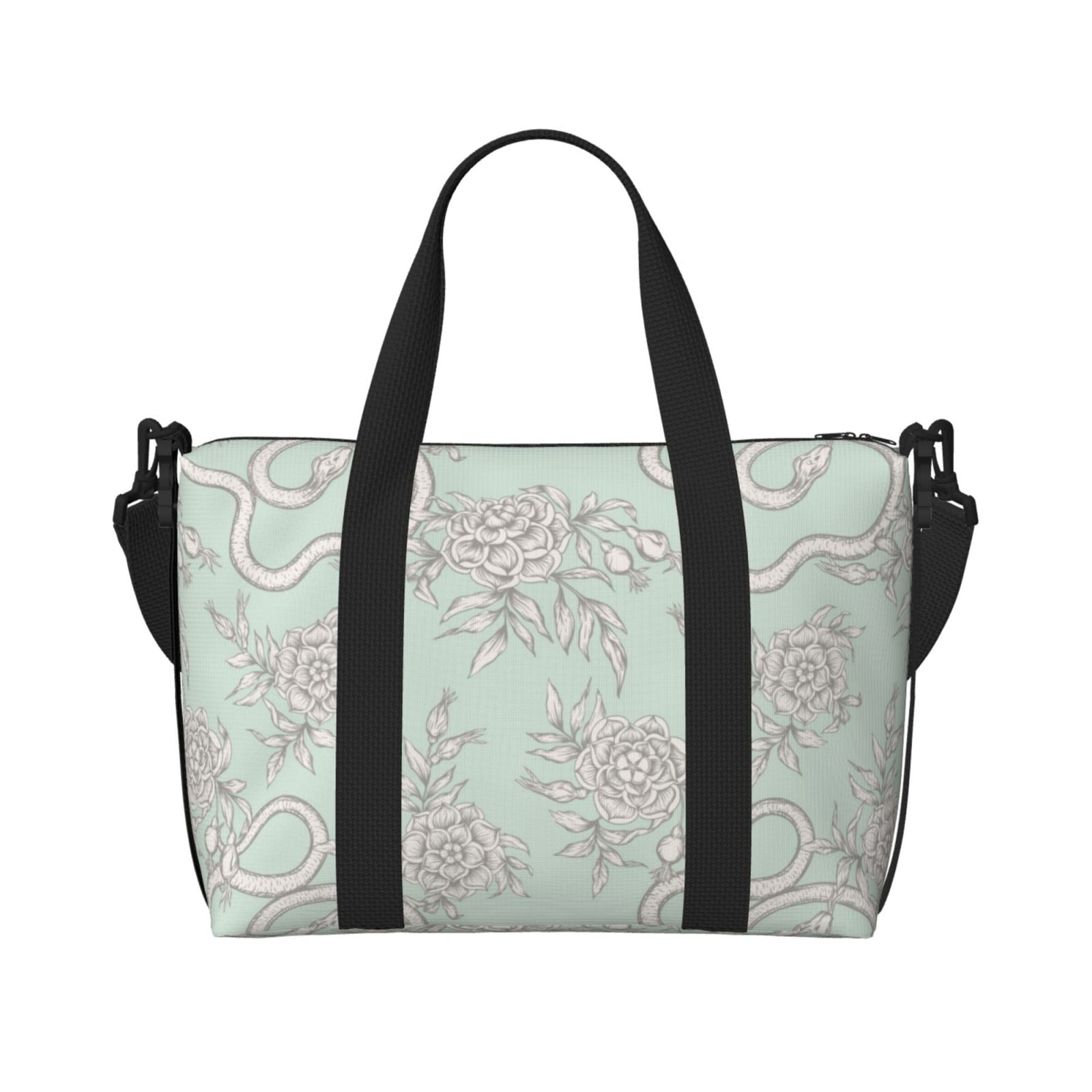 Travel Duffle Bag - Simple Sketch Snake Flower Weekender Bags for Women ...
