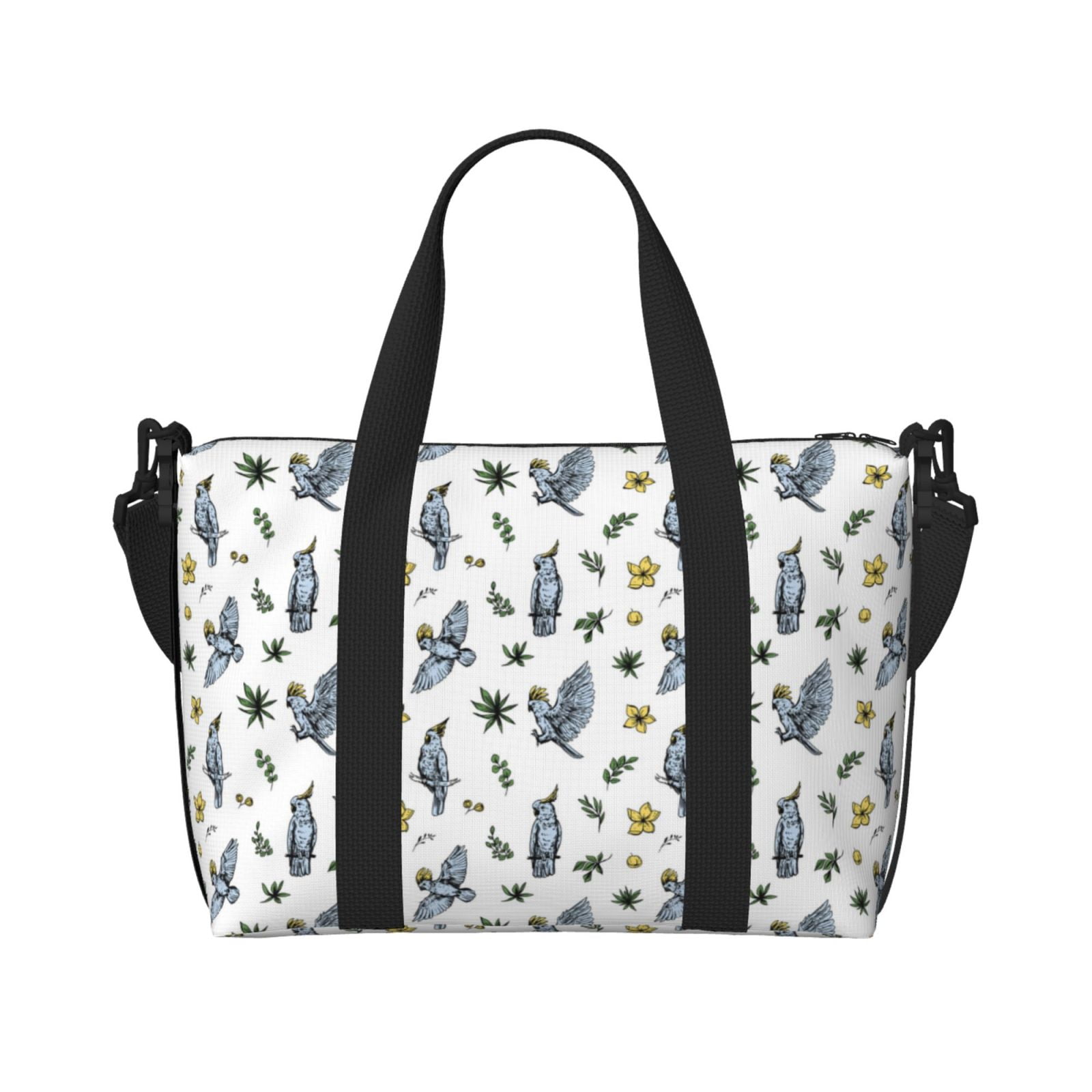 Travel Duffle Bag Sketch Line Cute Parrot White Travel Tote Bags Carry ...