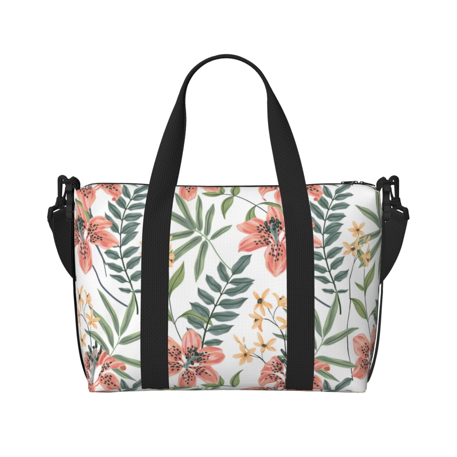 Travel Duffle Bag Spot Lilies Flowers Travel Tote Bags Carry on Luggage ...