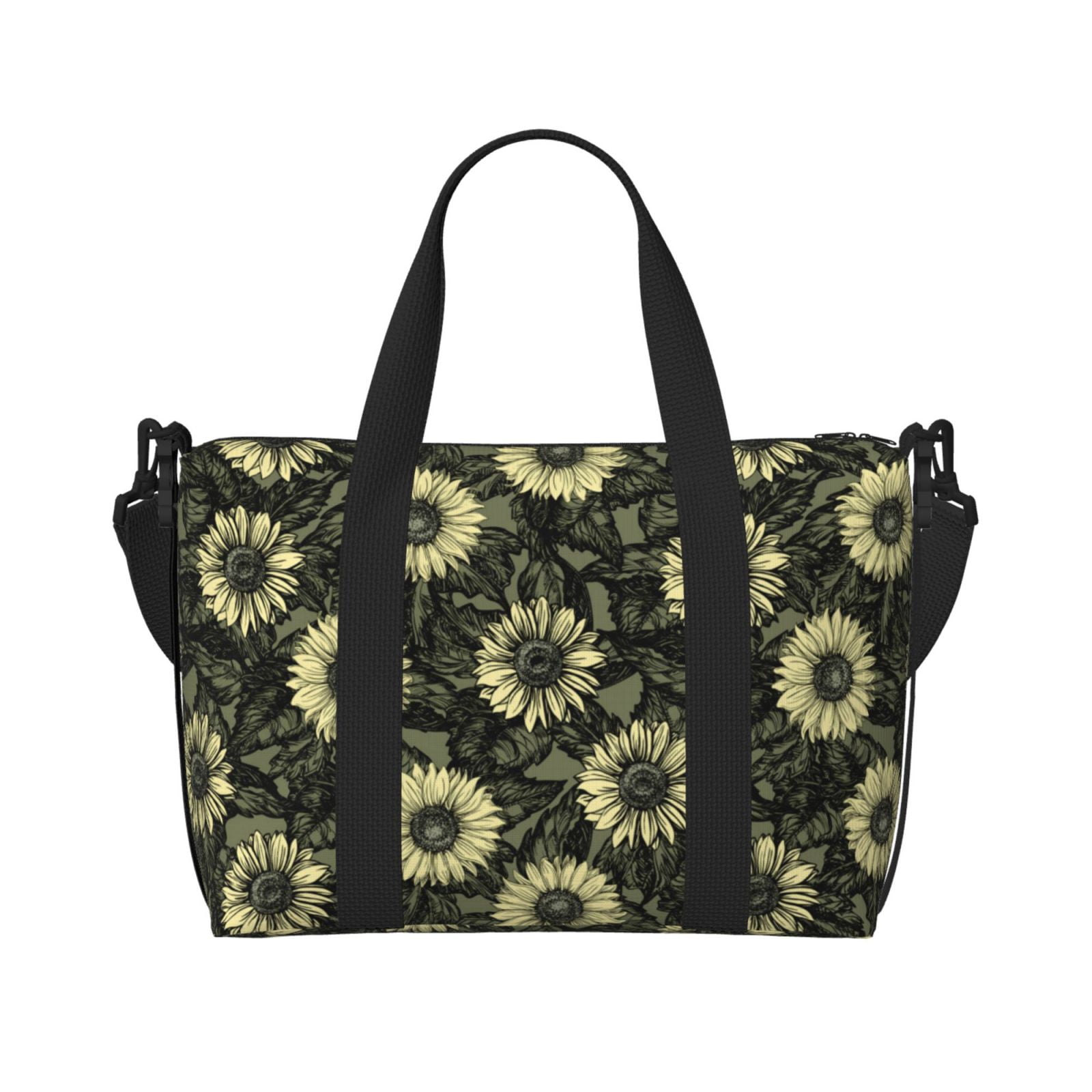 Travel Duffle Bag Sunflowers Retro Travel Tote Bags Carry on Luggage ...