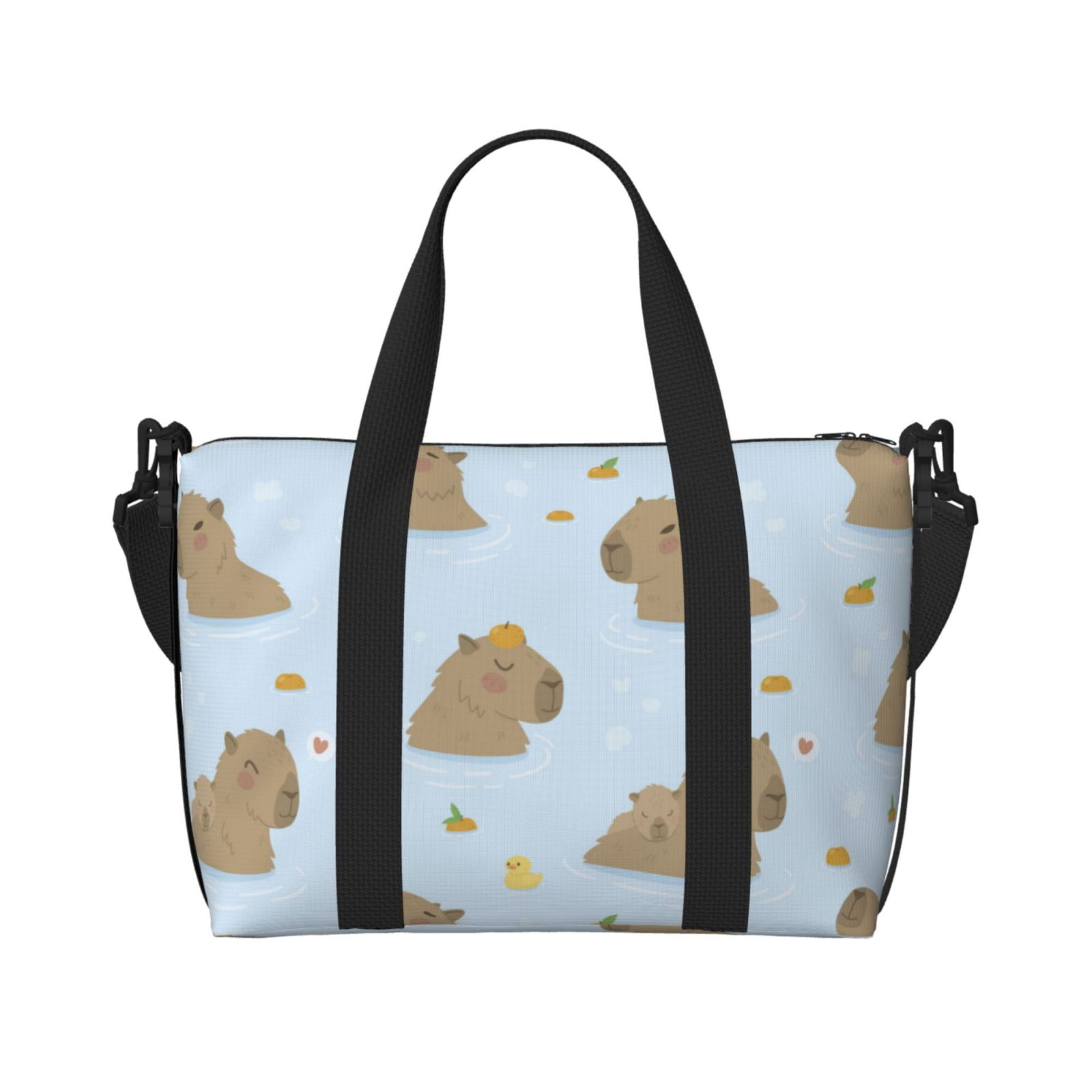 Travel Duffle Bag - Swim Capybaras Duck Weekender Bags for Women/Men ...