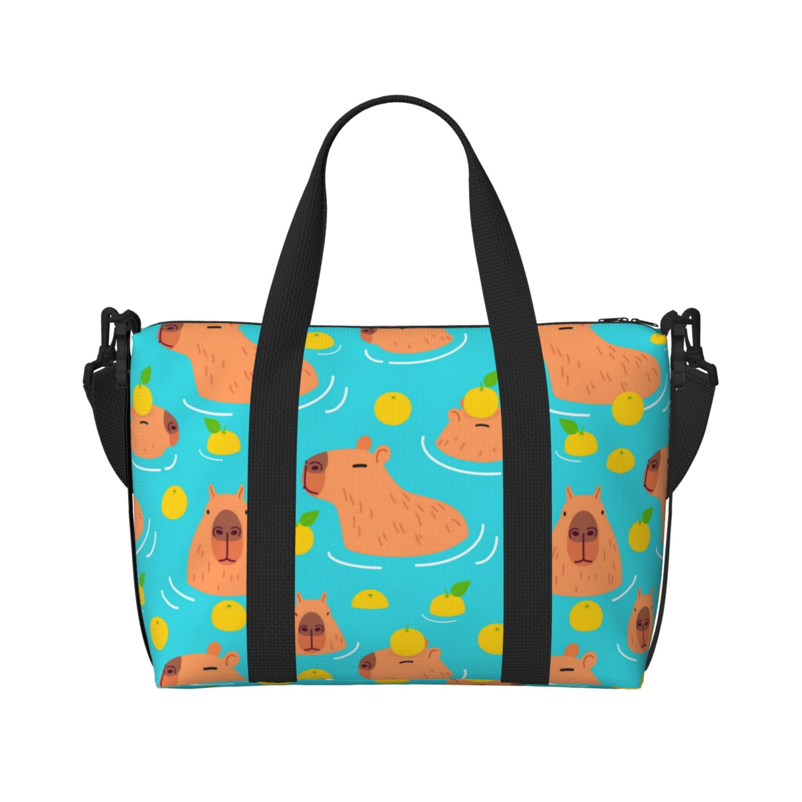 Travel Duffle Bag Swim Capybaras Orange Travel Tote Bags Carry on ...