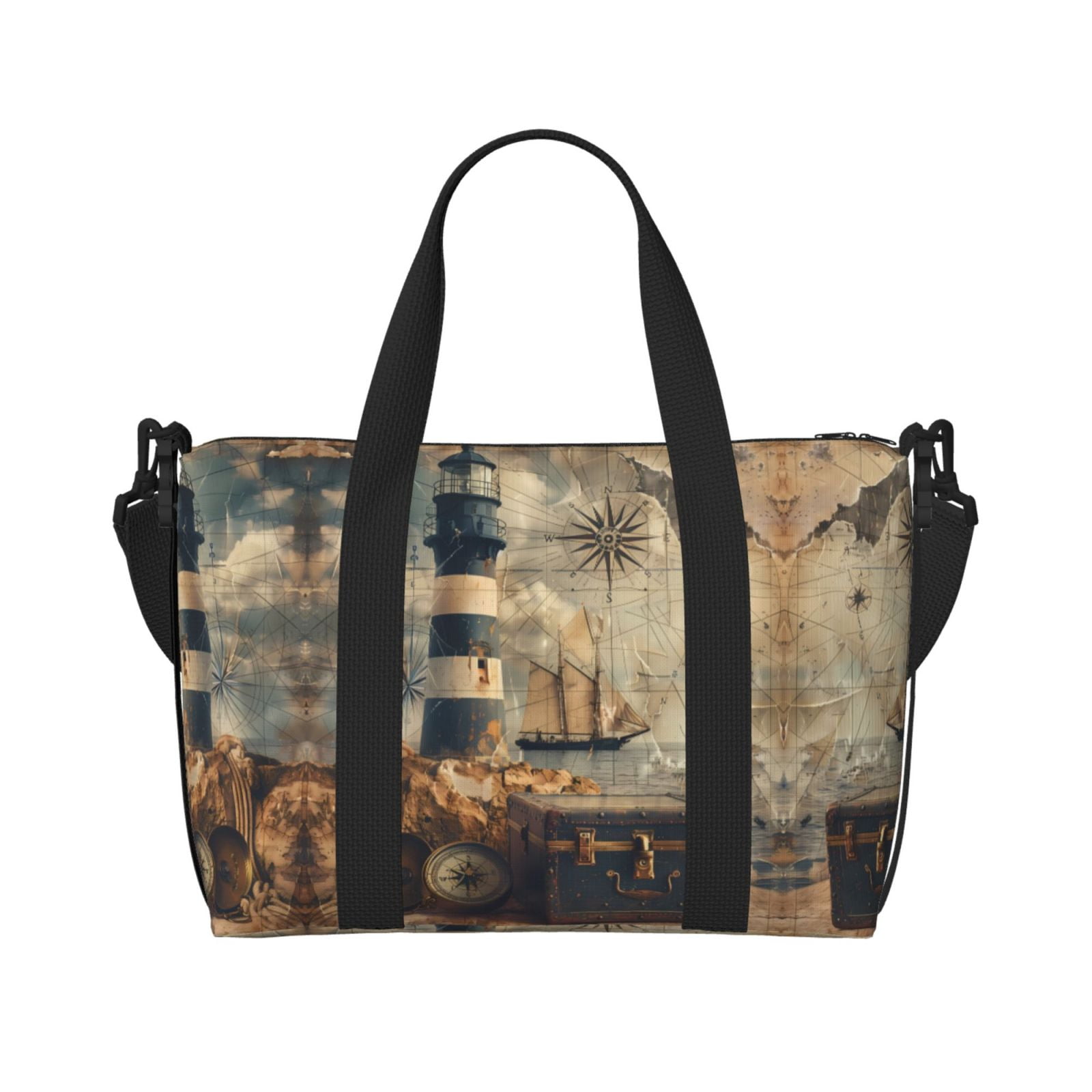 Travel Duffle Bag Vintage Nautical Lighthouse Travel Tote Bags Carry on ...