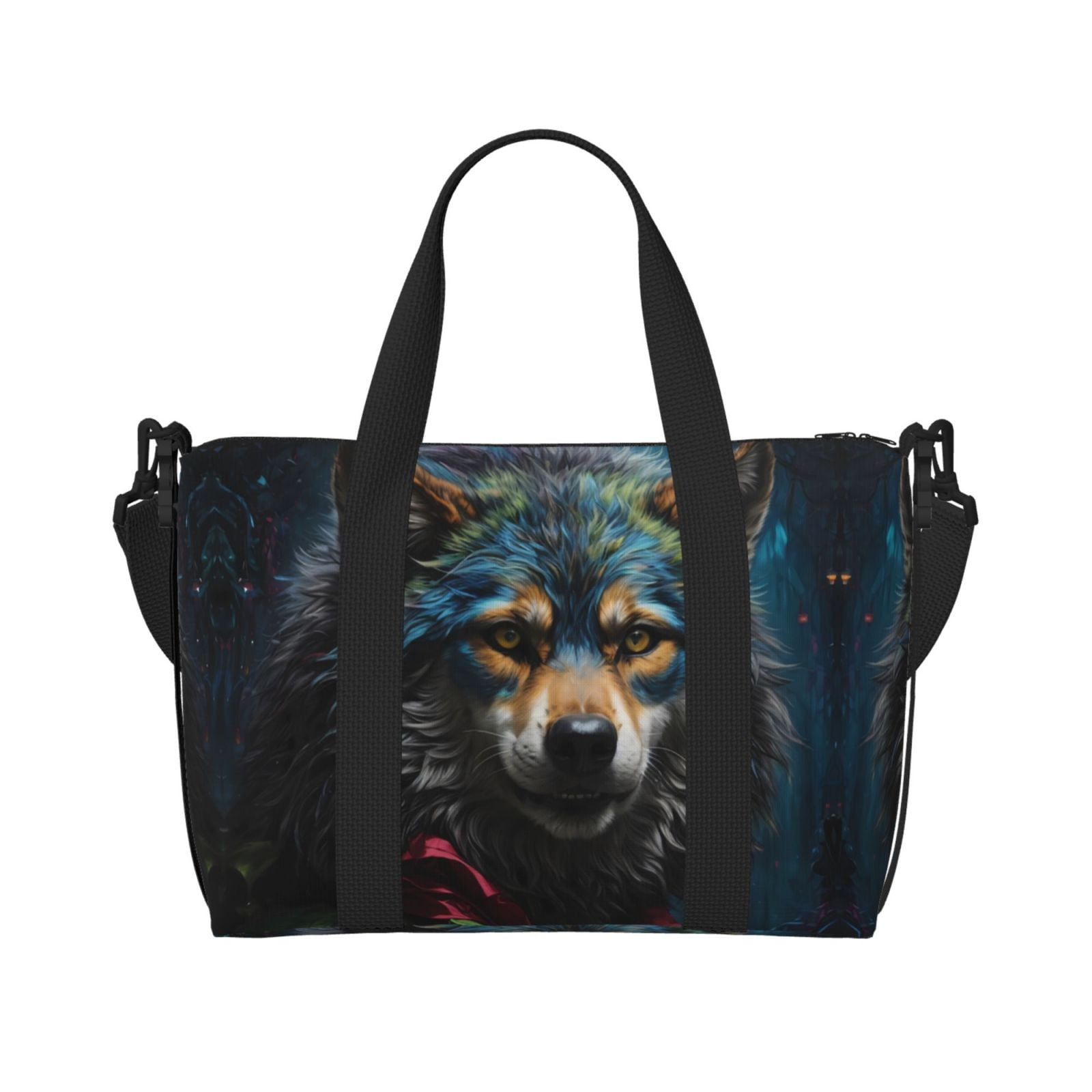 Travel Duffle Bag Vintage Wolf Warrior Travel Tote Bags Carry on ...