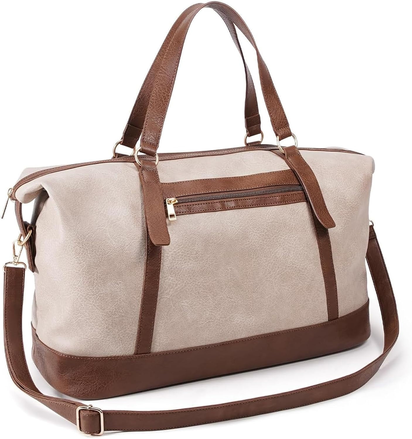 Travel Duffle Bag, Waterproof PU Weekend bag Weekender Overnight 2Way ...