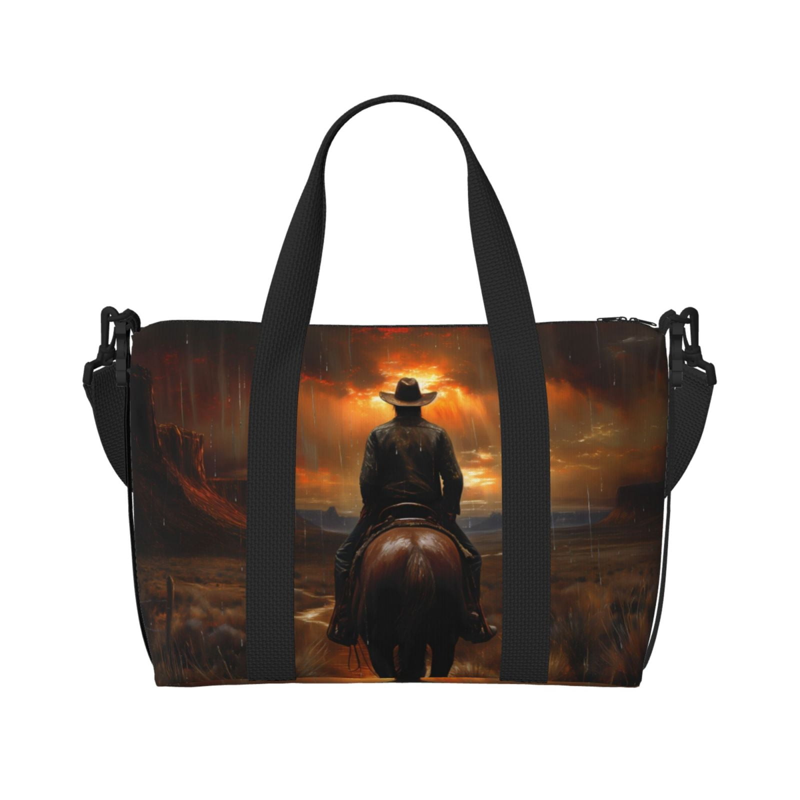 Travel Duffle Bag Western Rainy Desert Cowboy Travel Tote Bags Carry on ...