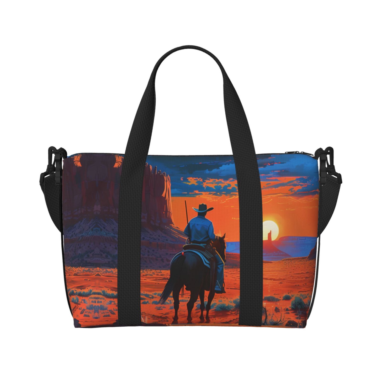 Travel Duffle Bag - Western Sunset Desert Cowboy A Weekender Bags for ...