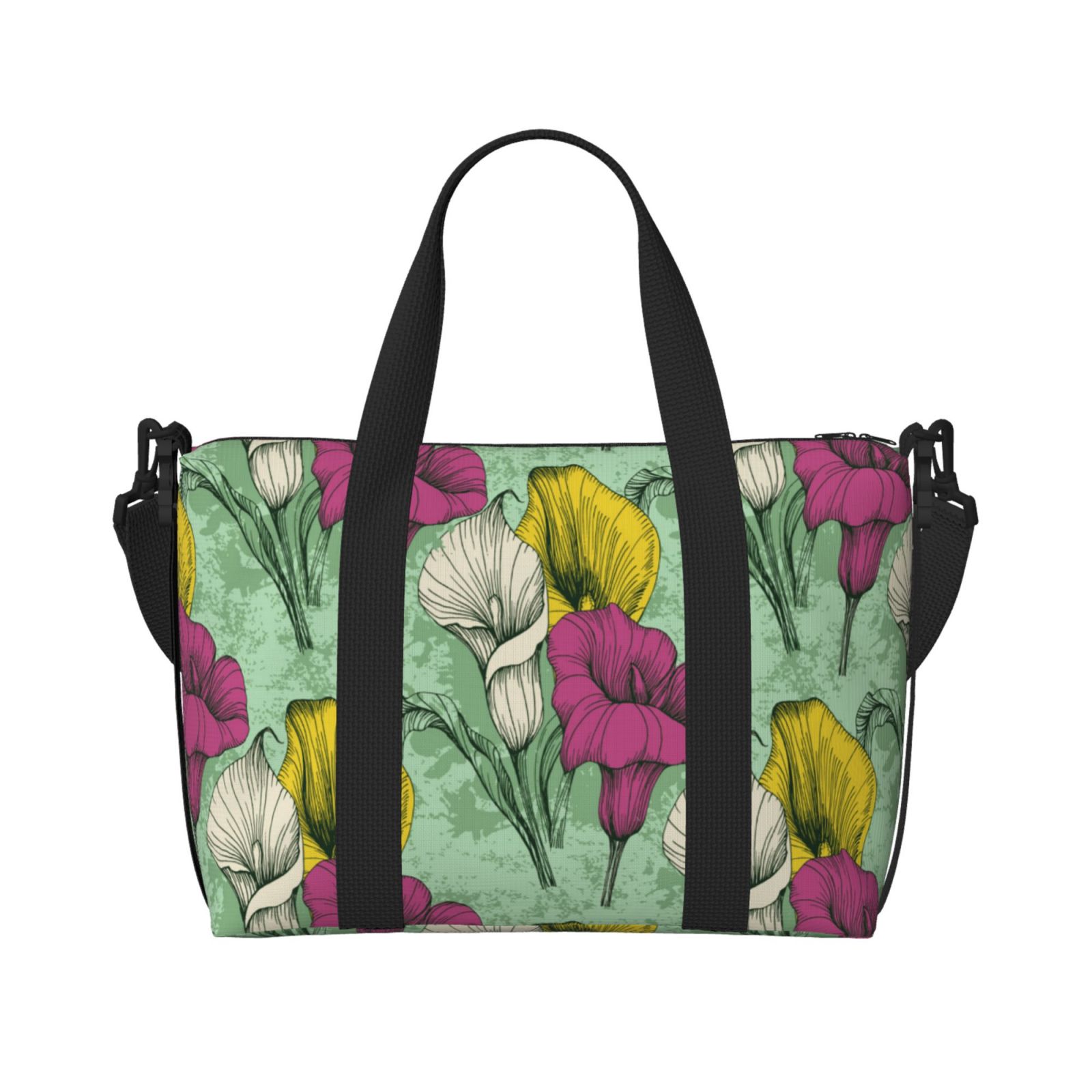 Travel Duffle Bag - Yellow Blue Purple Calla Lily Flowers Weekender ...