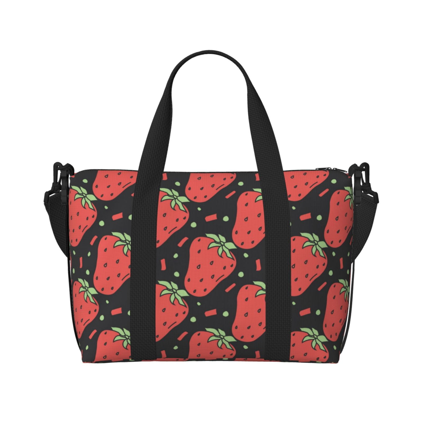 Travel Duffle Bag - cartoon strawberries red Weekender Bags for Women ...