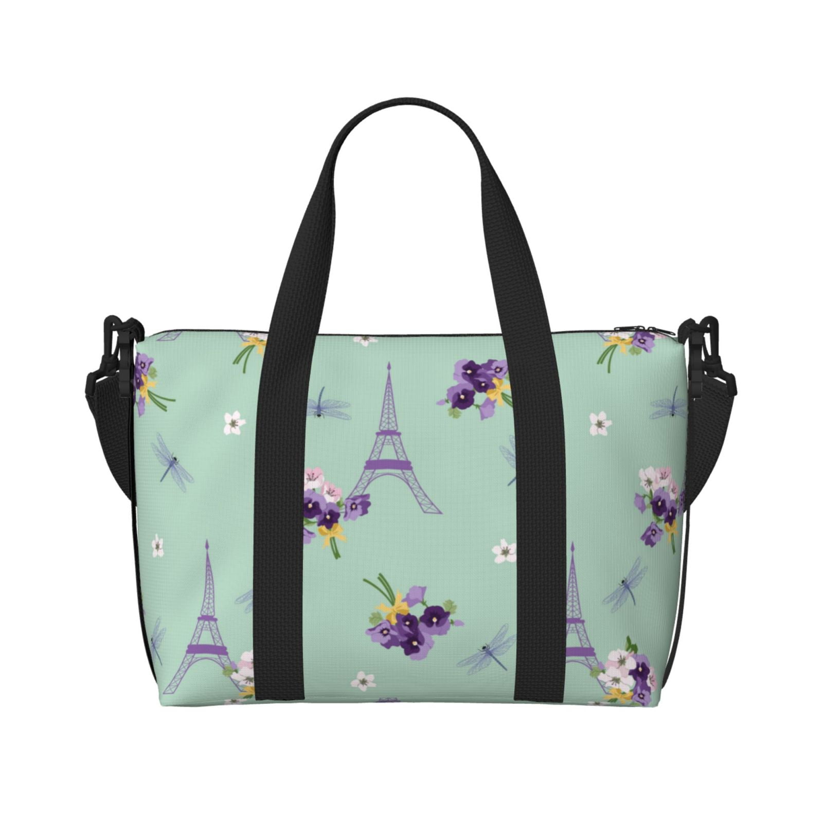 Travel Duffle Bag dragonfly Tower flower Travel Tote Bags Carry on ...