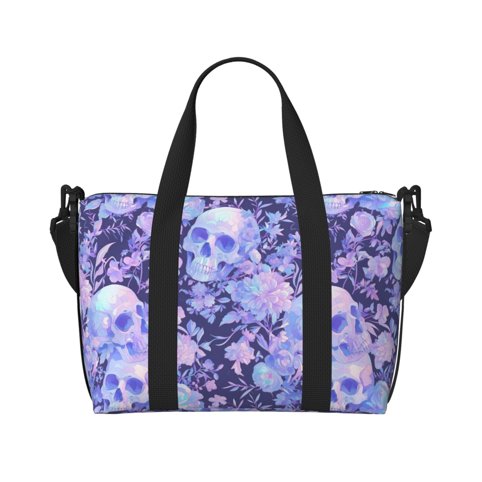 Travel Duffle Bag flower crystal Skull Travel Tote Bags Carry on ...