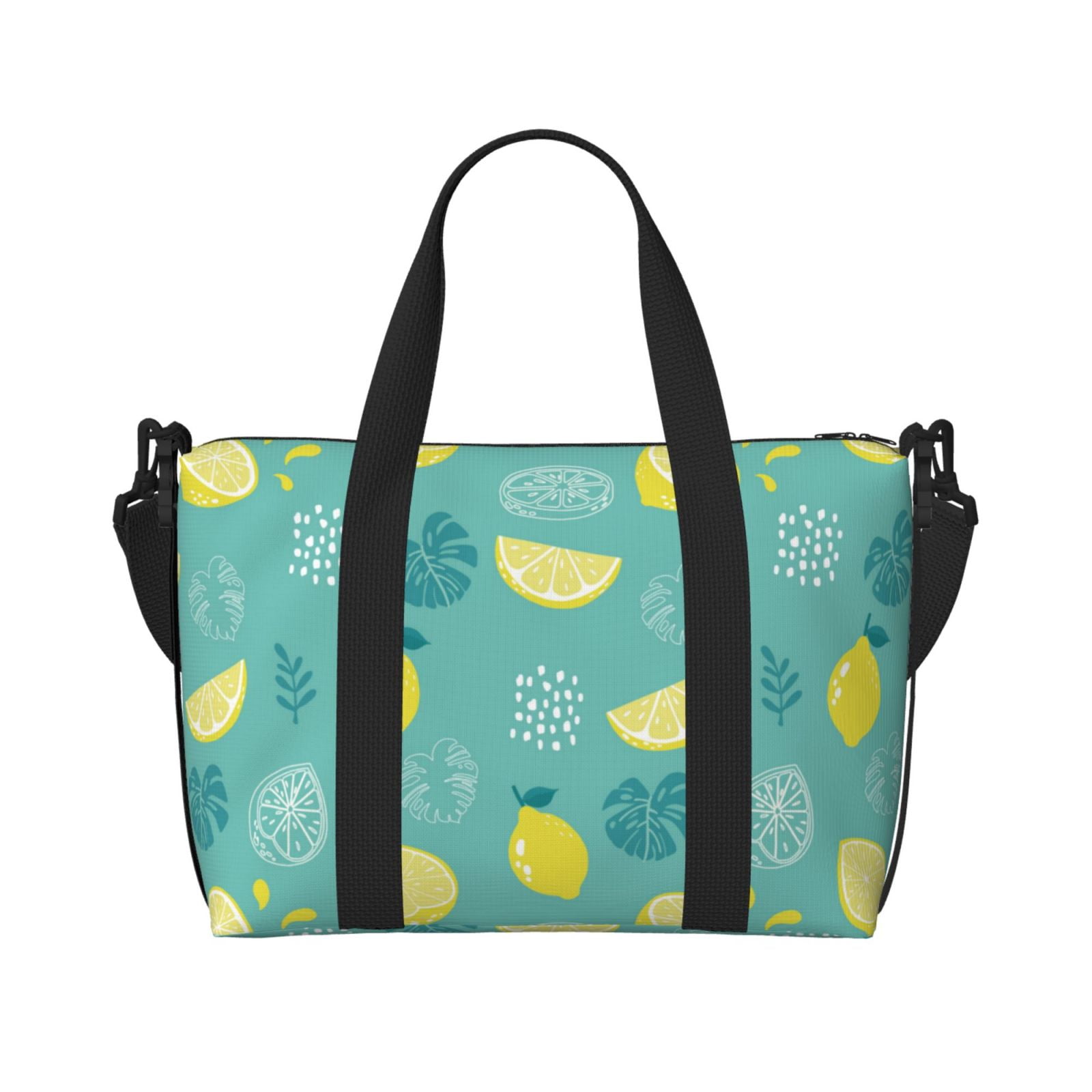 Travel Duffle Bag - green Cute Lemon Yellow Weekender Bags for Women ...