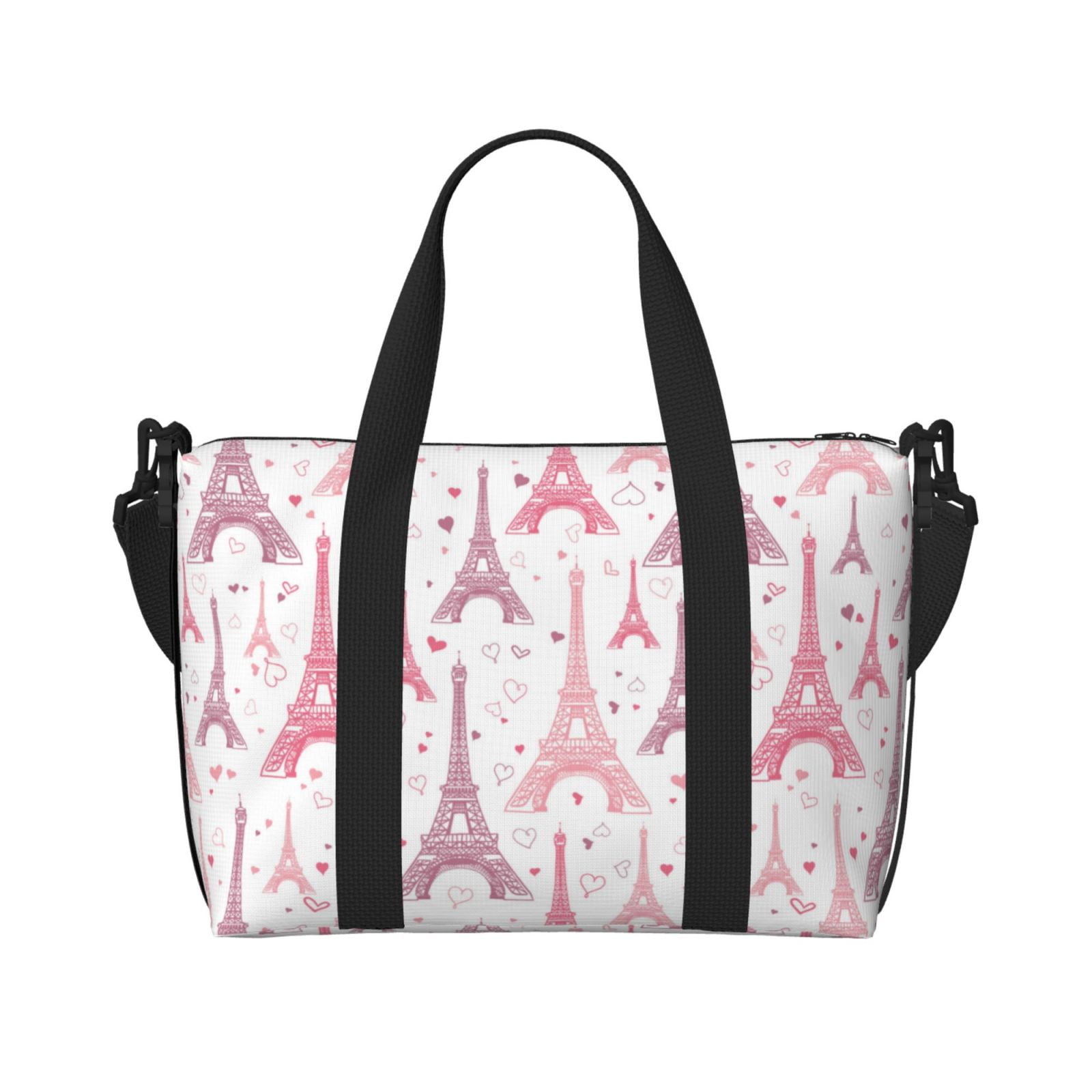 Travel Duffle Bag pink Eiffel Towers Travel Tote Bags Carry on Luggage ...