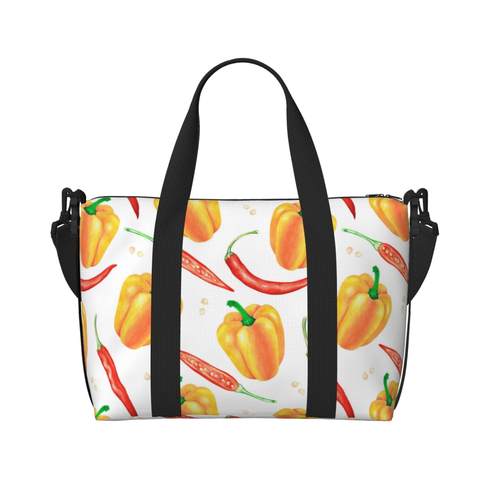 Travel Duffle Bag red Pepper yellow Travel Tote Bags Carry on Luggage ...