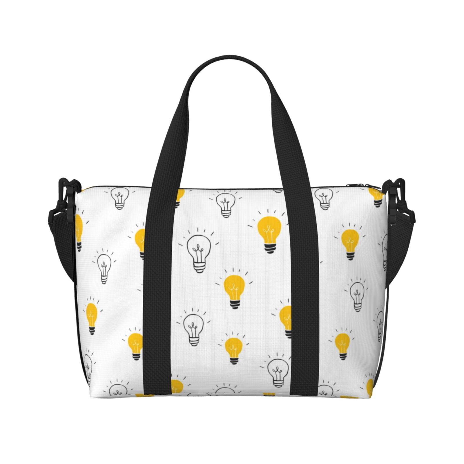 Travel Duffle Bag white Light Bulb Print Travel Tote Bags Carry on ...