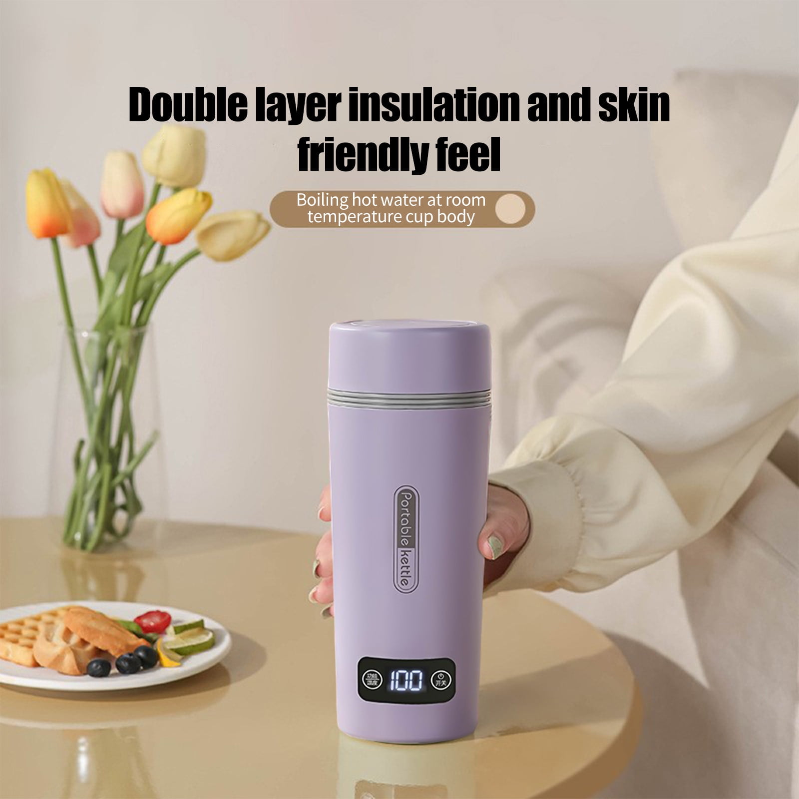 Travel Electric Kettle, 304 Stainless Steel Travel Portable Mini Coffee ...