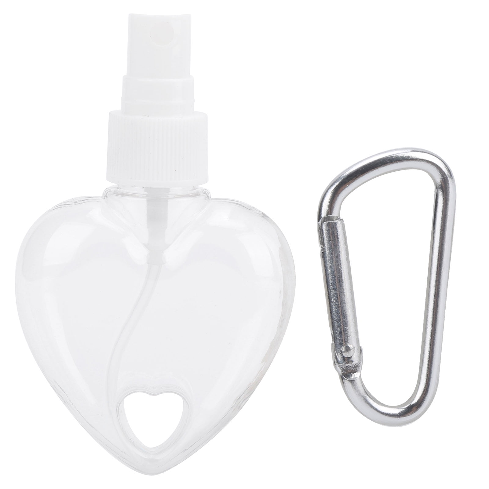 Travel Empty Spray Bottle with Keychain 50ml Transparent Heart Shape ...